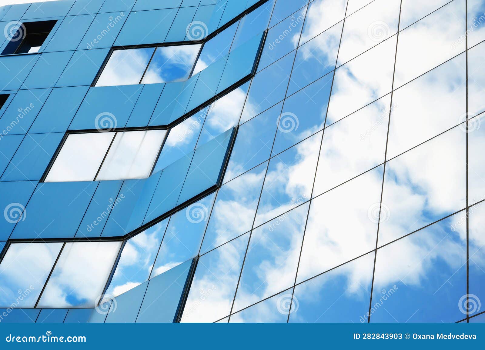 Glass Facade Texture of a Modern Office Building. High Tech ...