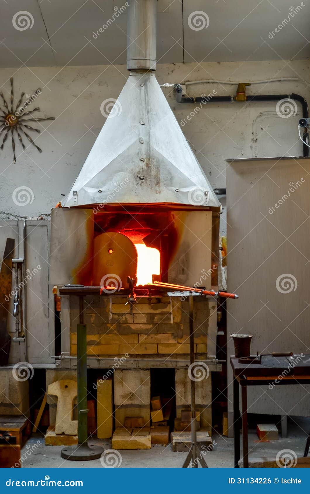 Furnace Glass factory oven stock photo. Image of performer - 31134226