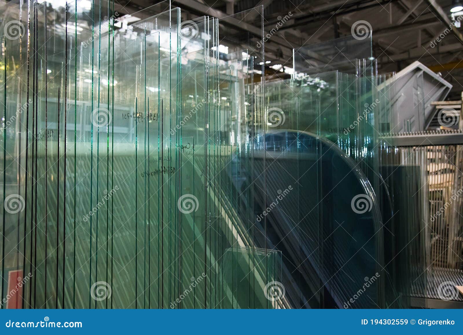Glass in glass factory stock image. Image of process - 194302559