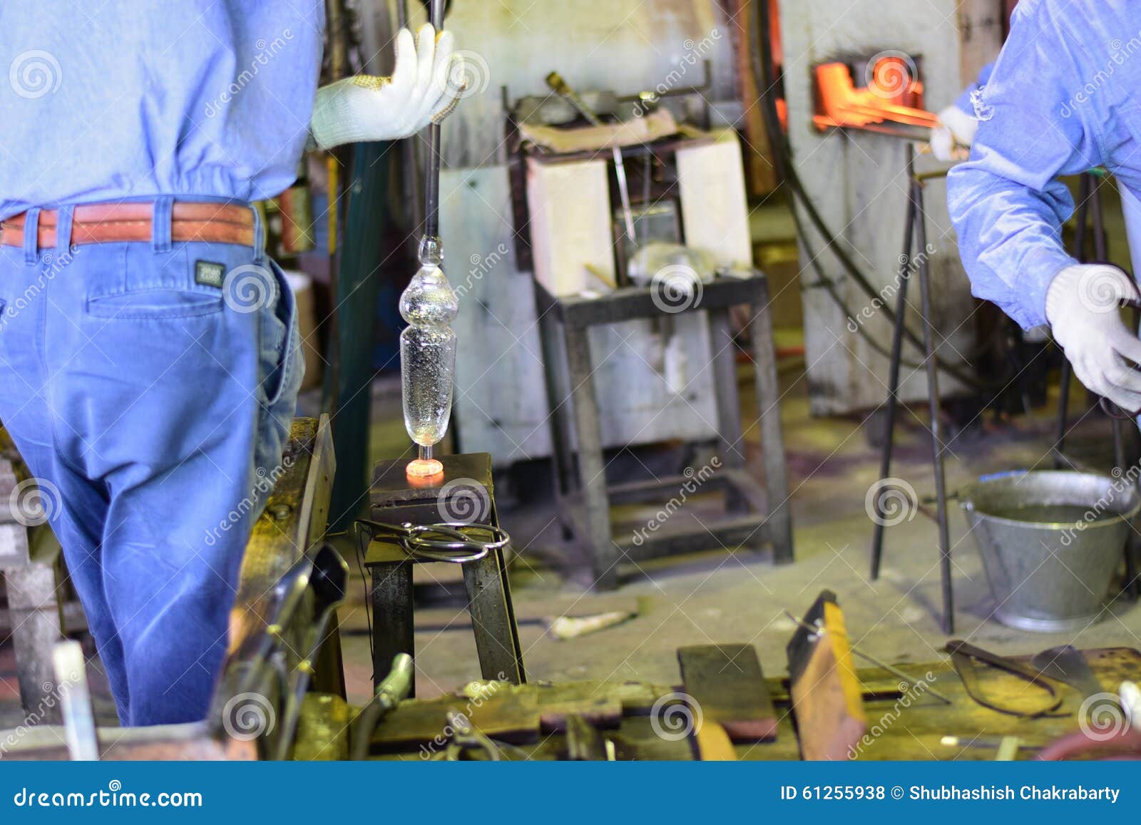 Glass Factory Worker stock photo. Image of tool, objects - 61255938