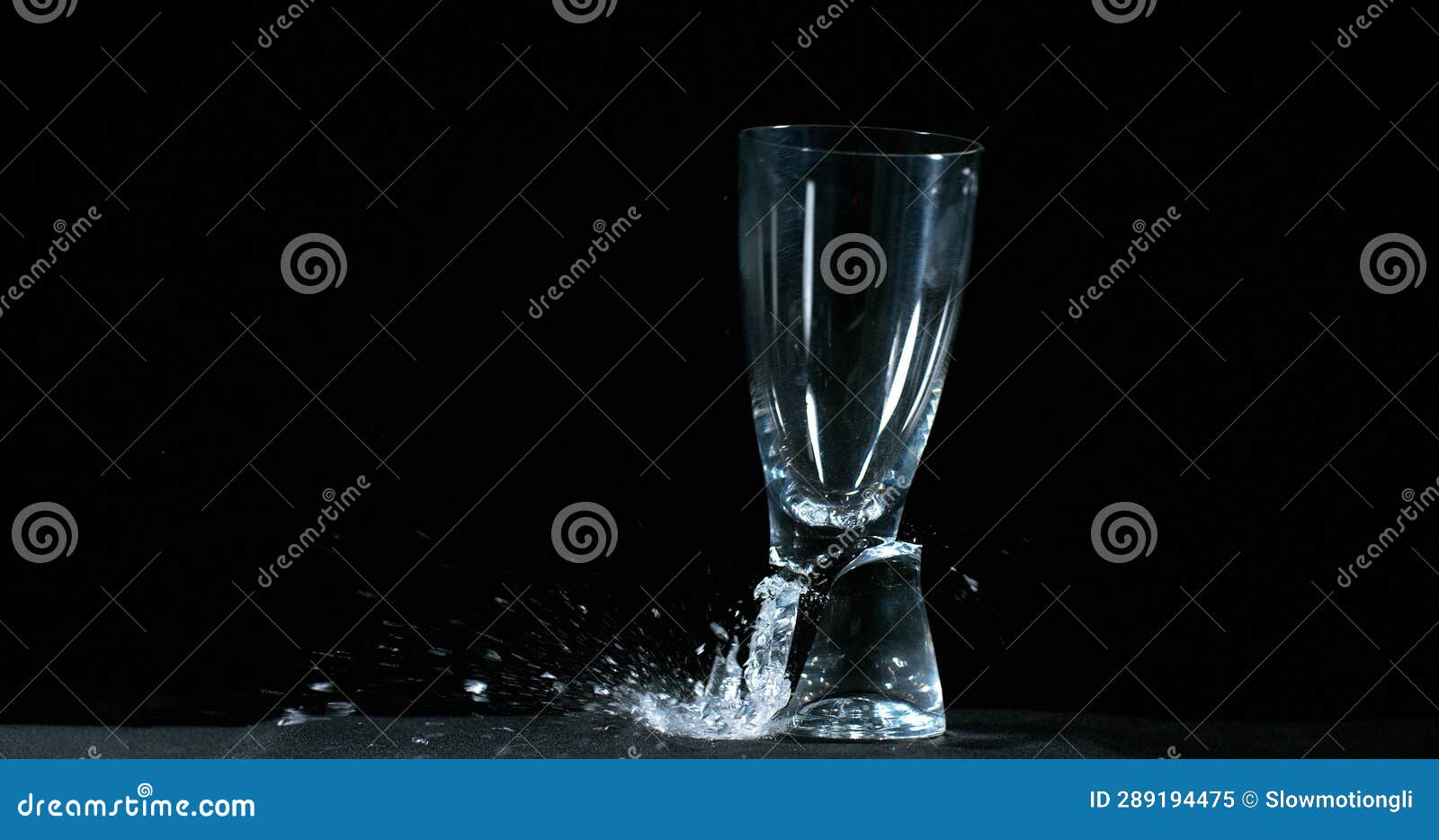 Glass Falling and Exploding on Black Background Stock Image - Image of ...