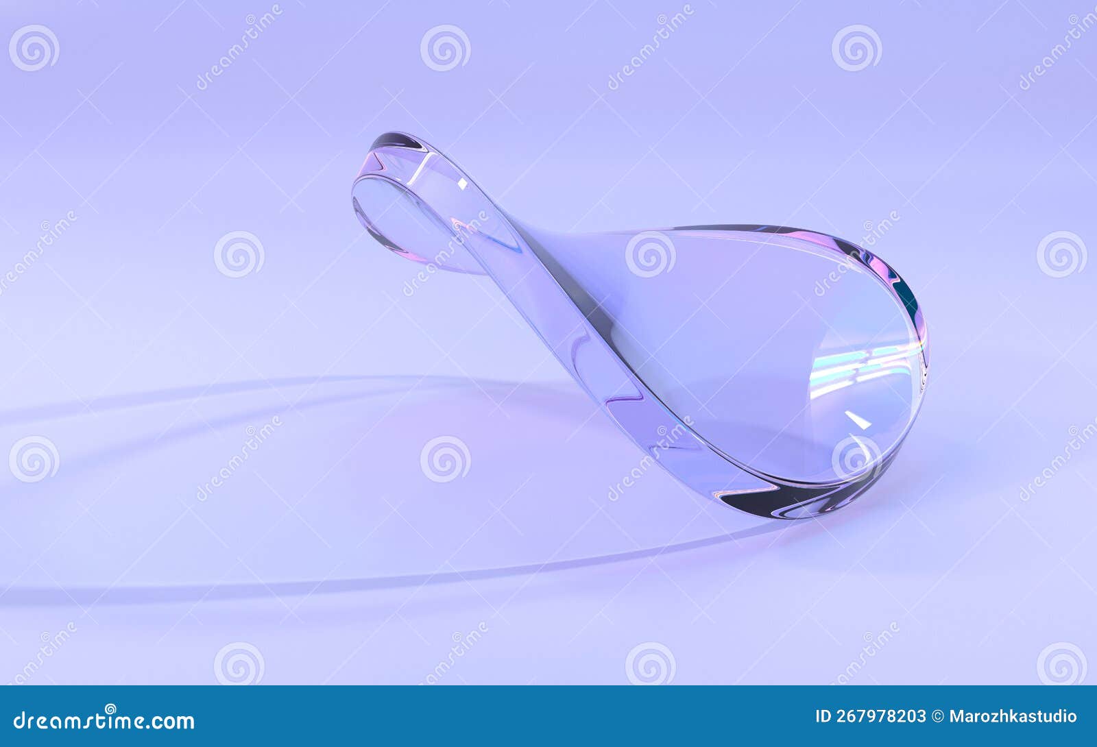 Glass Figure Abstract Geometric Shape 3d Render. Transparent Crystal ...