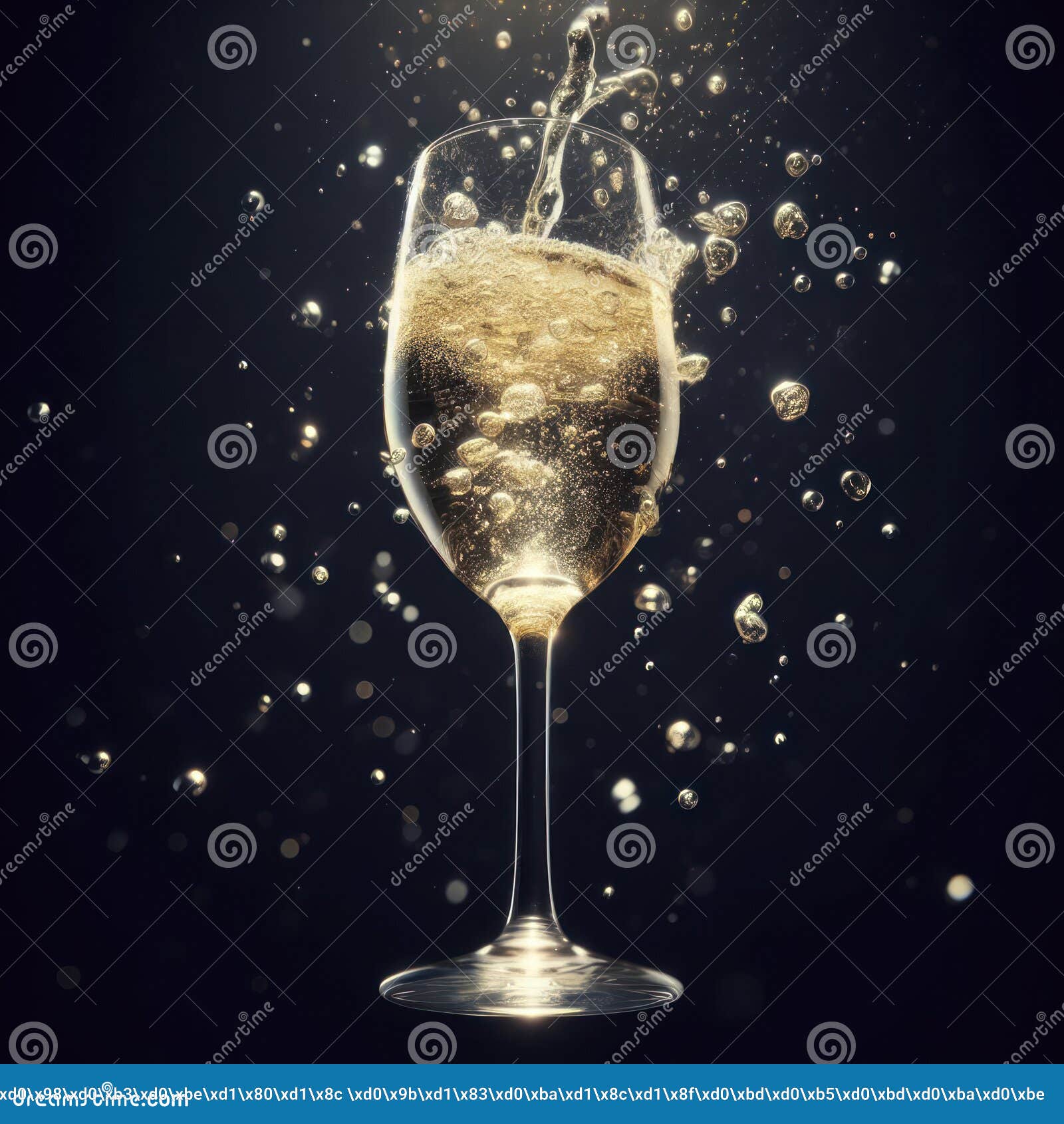 A Glass Filled with Champagne Floating in the Air. Ai Generative Stock ...