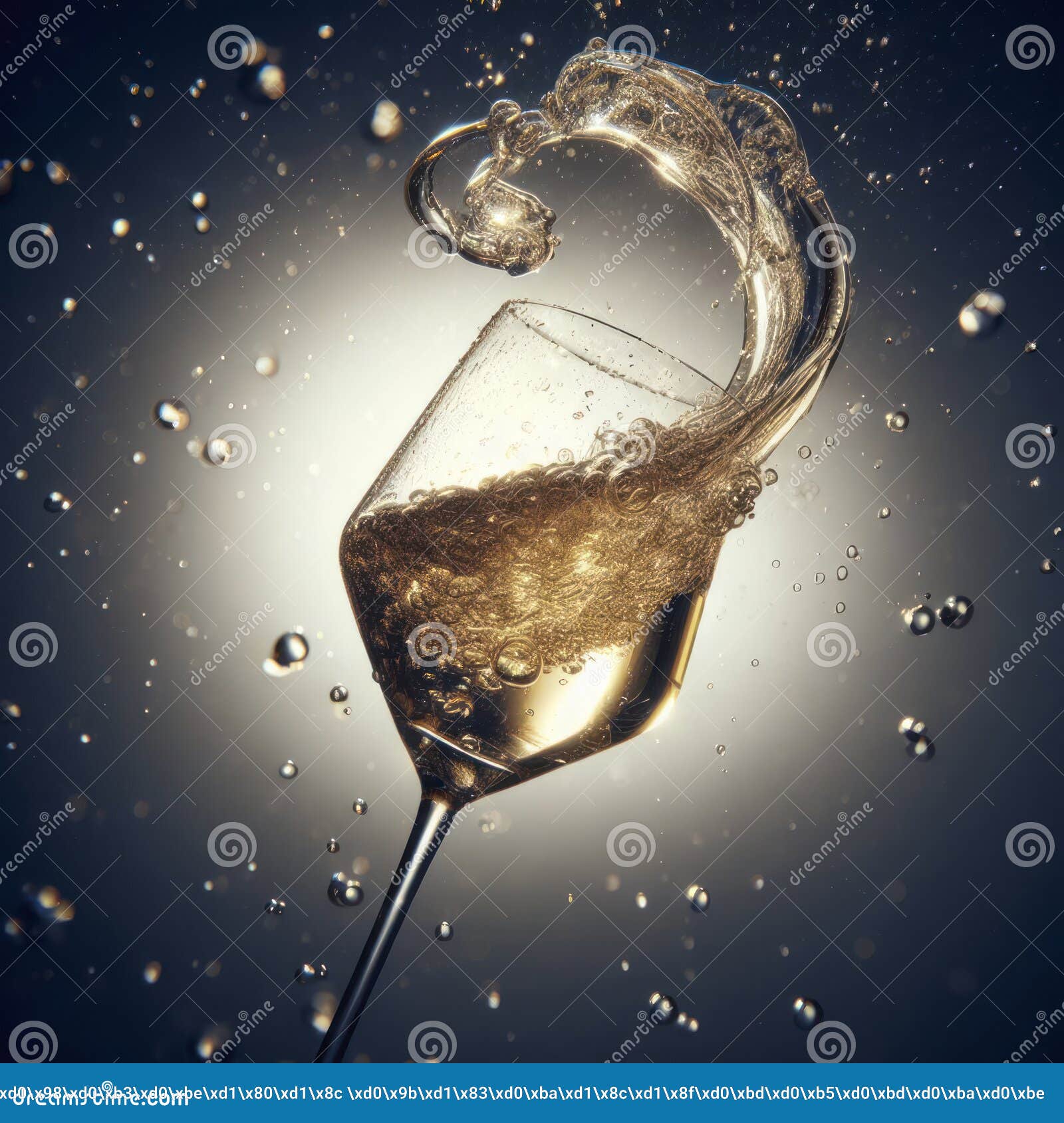 A Glass Filled with Champagne Floating in the Air. Ai Generative Stock ...