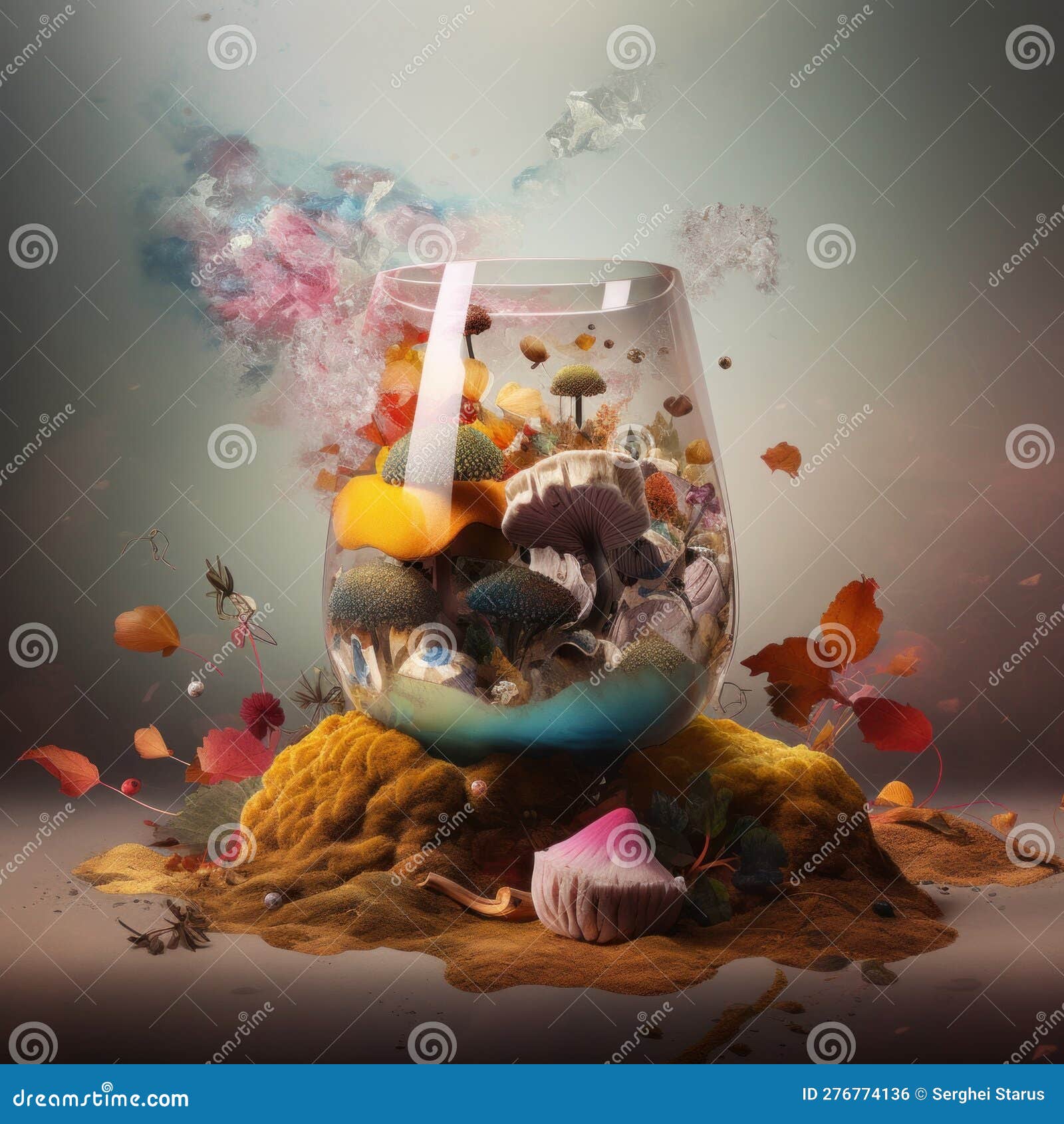 A Glass Filled with Lots of Different Types of Objects. AI Generative ...