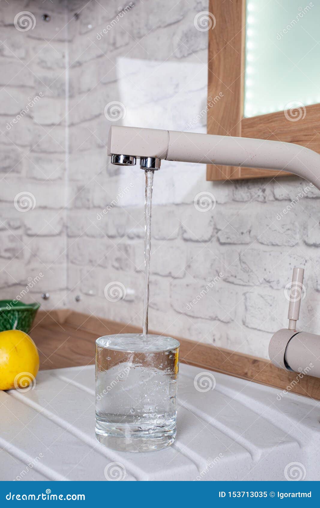 The Glass is Filled with Tap Water Stock Image - Image of purified ...