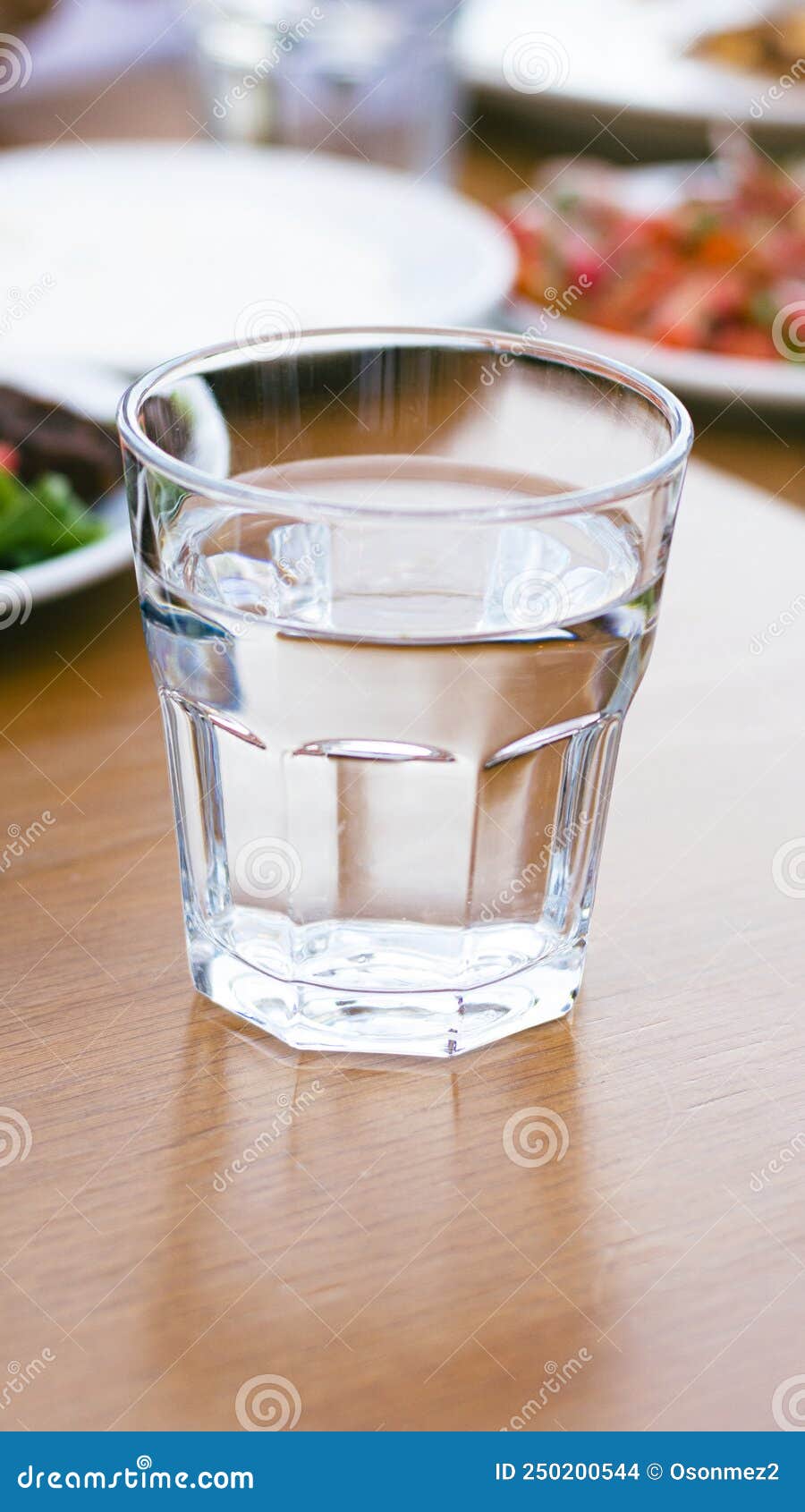 Glass Filled with Water on the Dining Table Stock Photo - Image of ...