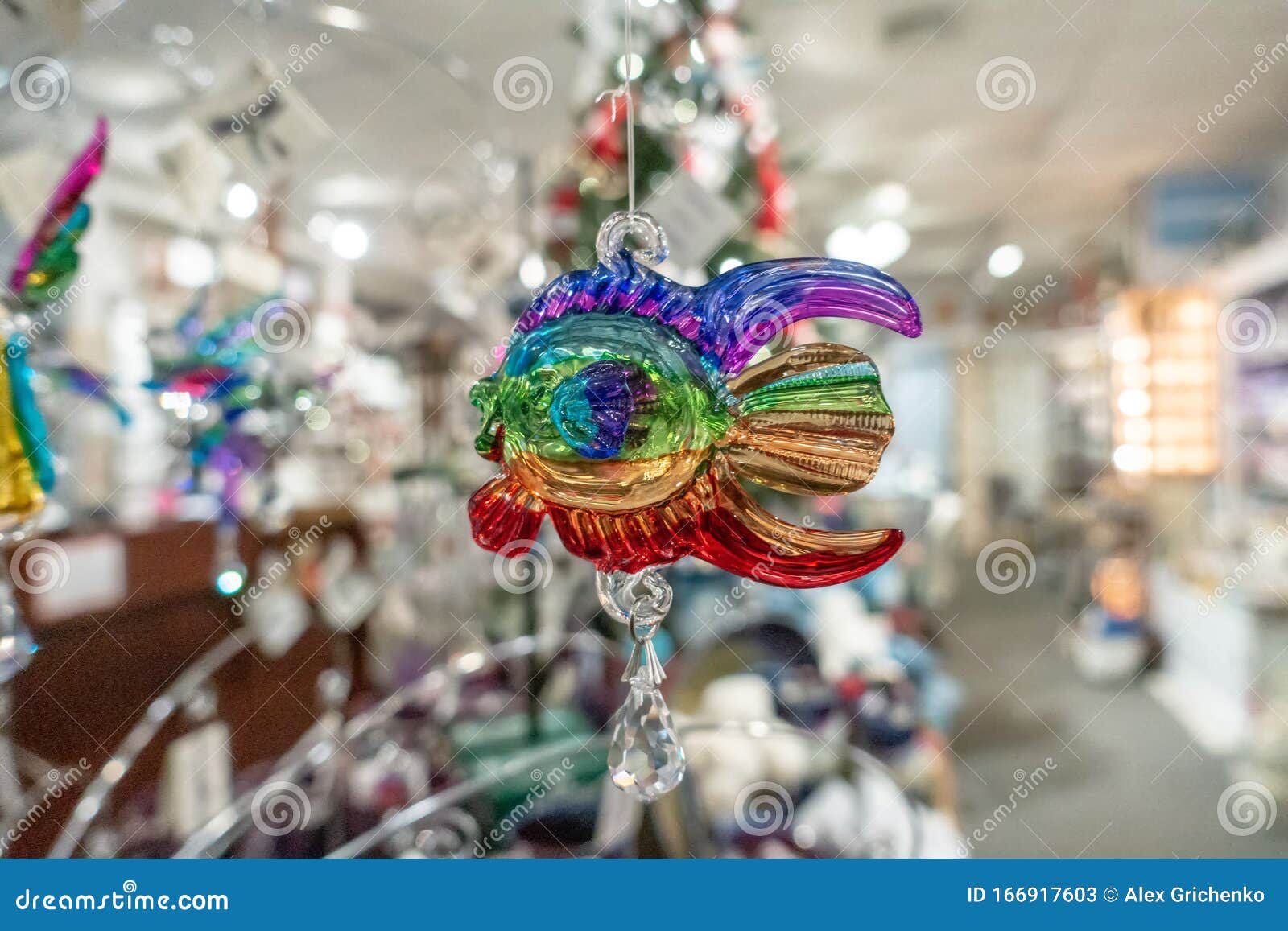 Glass Fish Decoration for Christmas Tree Decor Stock Image - Image of ...