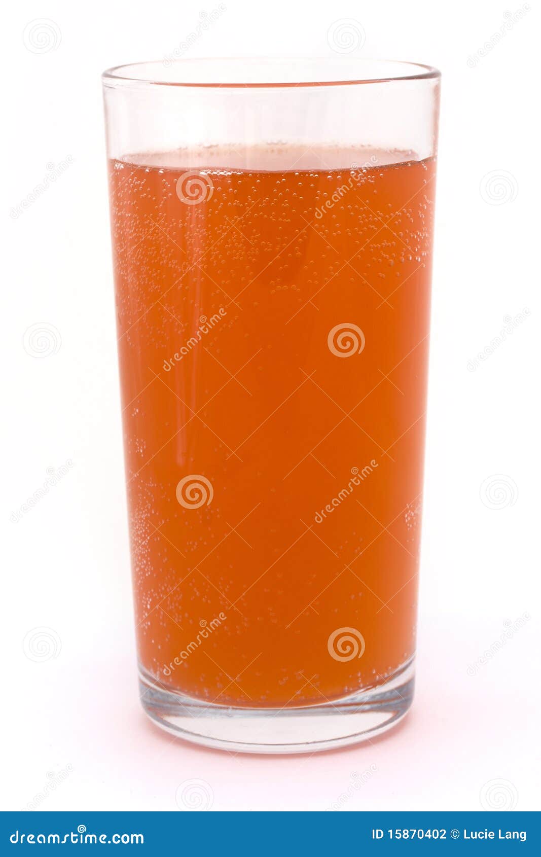 Glass of Fizzy Orange Over White Stock Photo - Image of lemonade ...