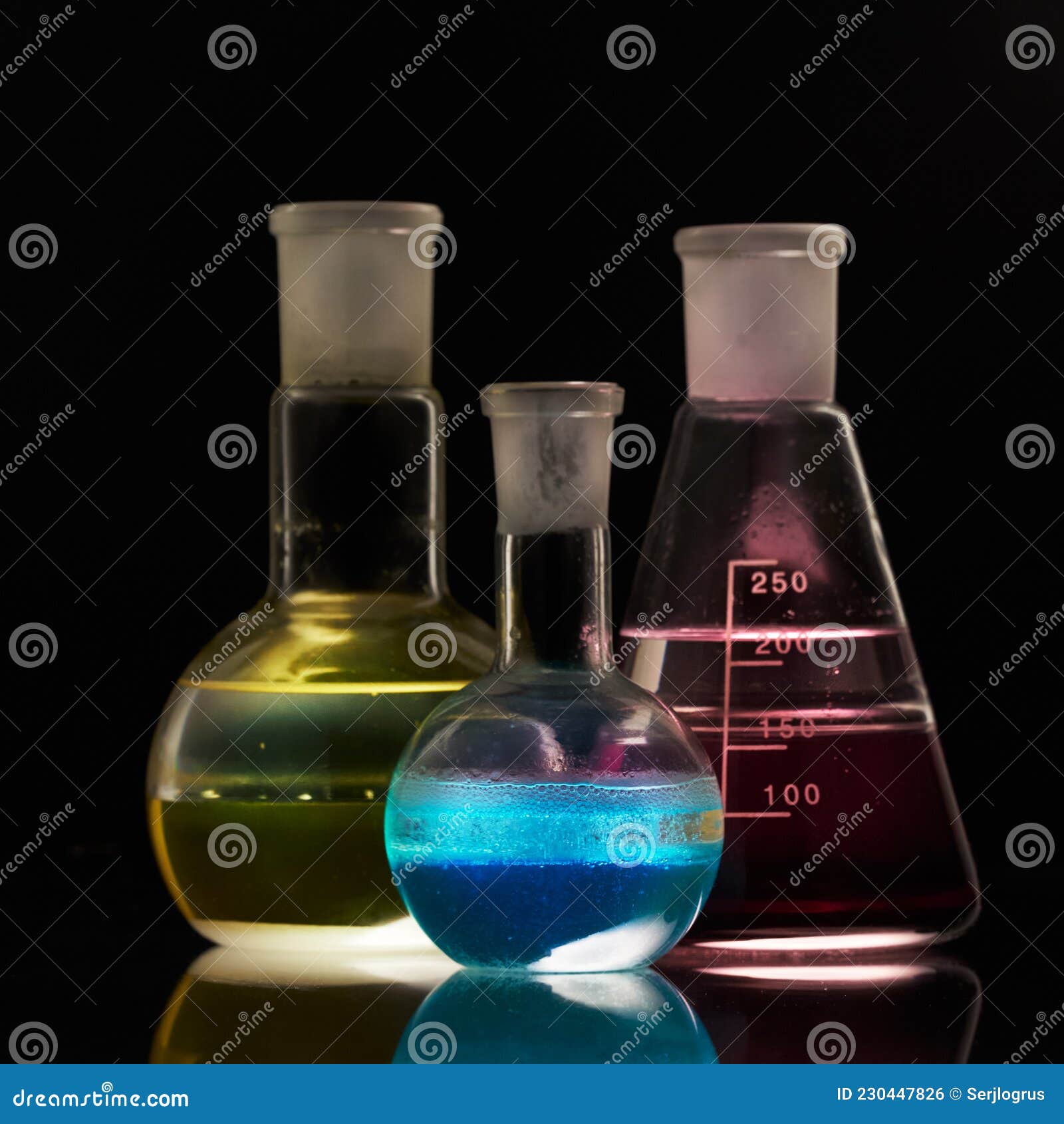 Flask with a Chemical Reagent Stock Photo - Image of experimentalize ...