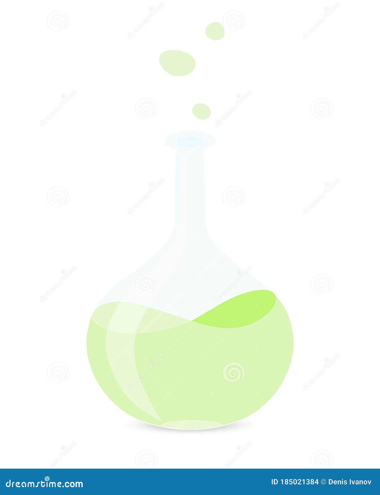 Glass Flask with Green Potion, Cartoon Style Stock Vector ...