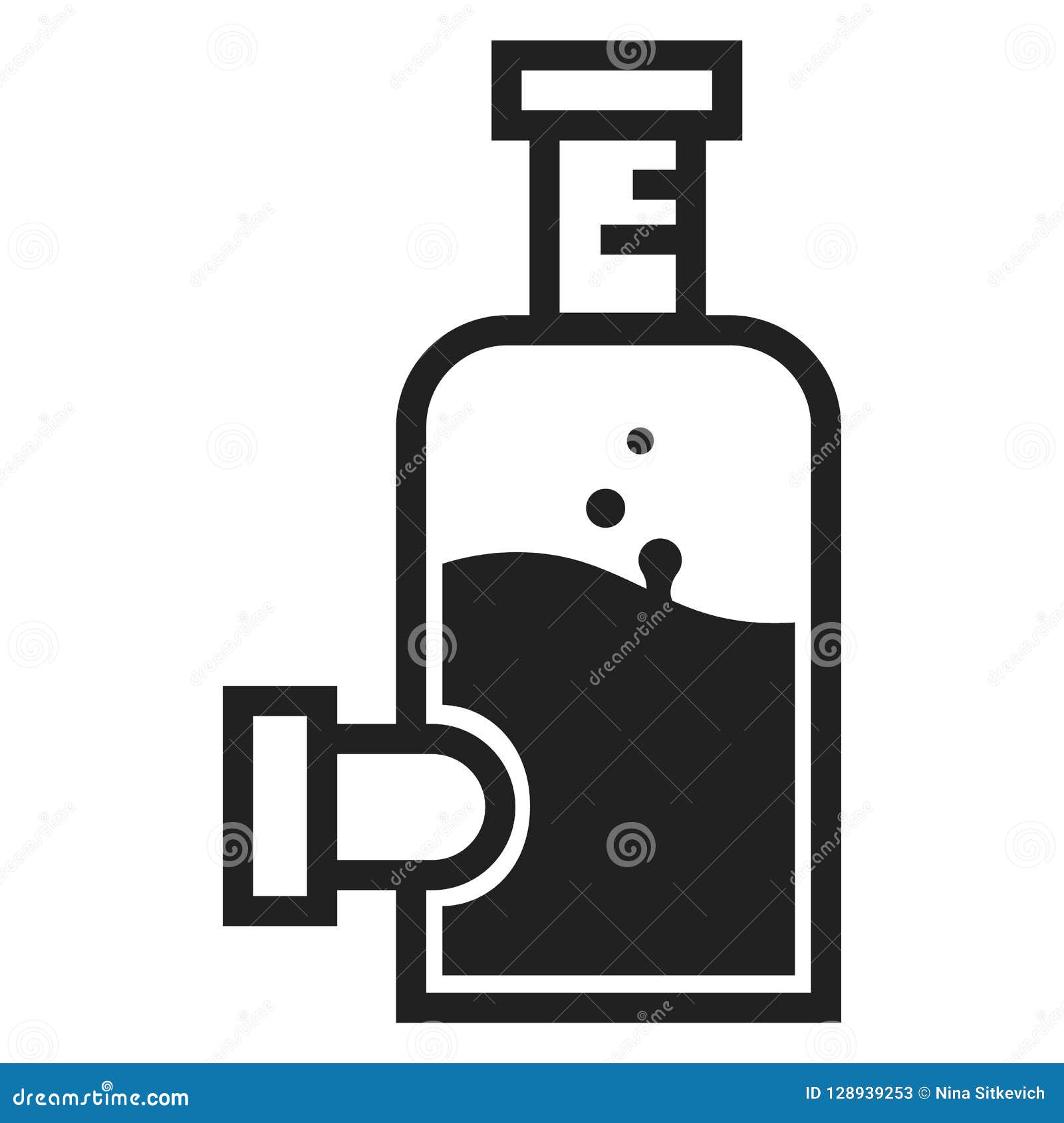 Glass Flask Icon, Simple Style Stock Vector - Illustration of analyzing ...