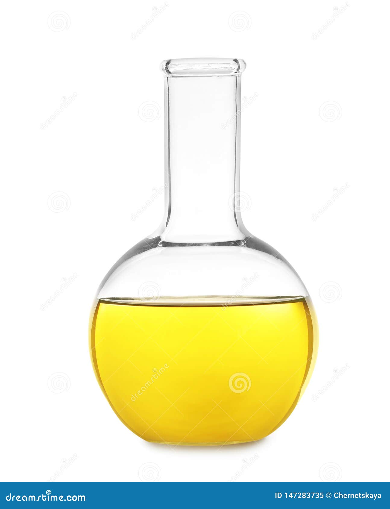 Glass Flask with Liquid on White. Solution Chemistry Stock Image ...