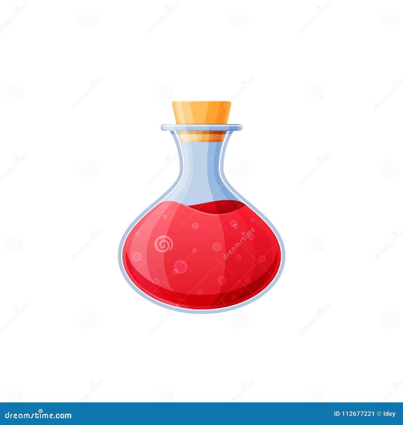 Glass Flask with Red Liquid, Magic Potion, Mixture, Elixir. Stock ...