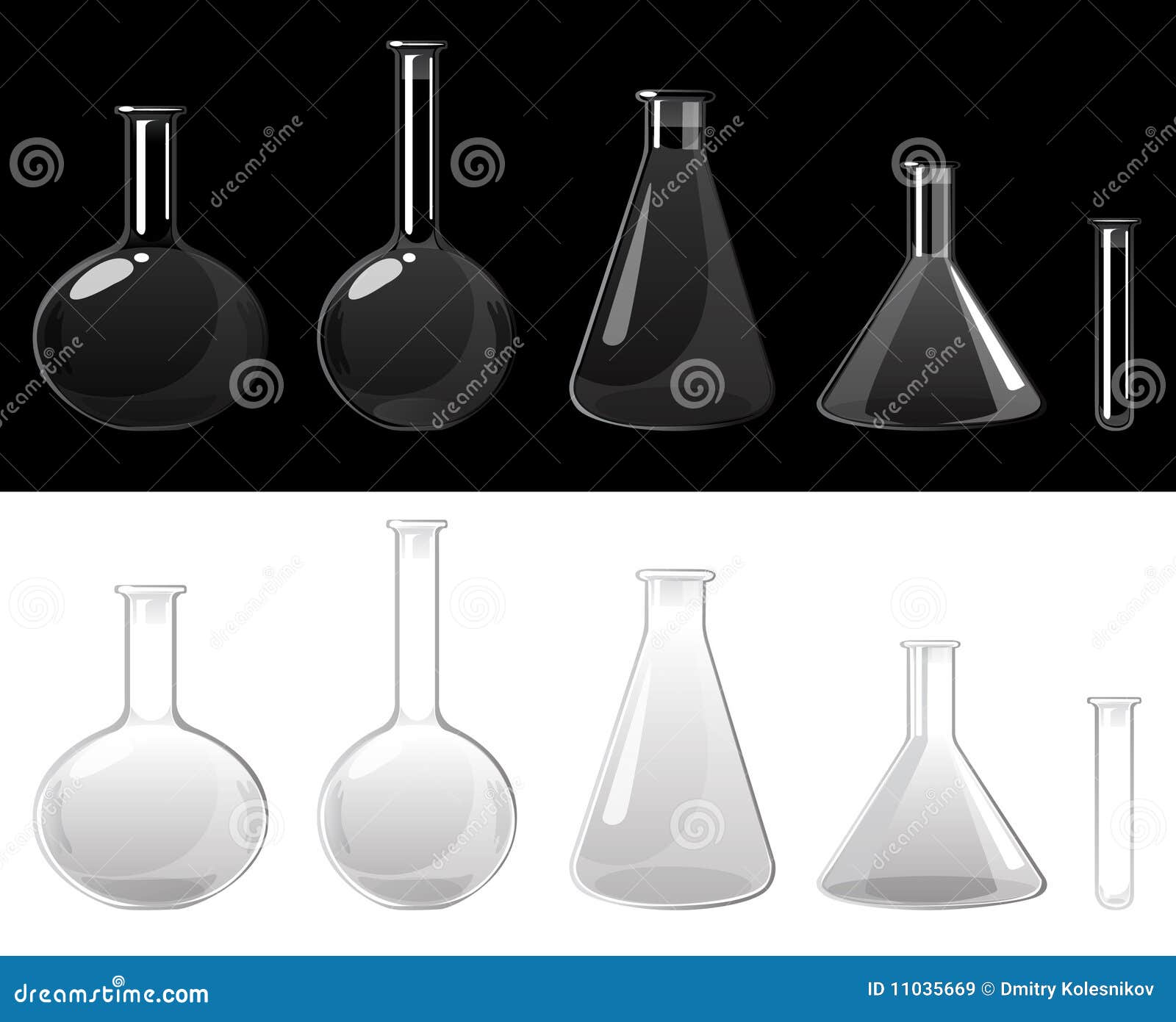 Glass flasks stock vector. Illustration of scientific - 11035669