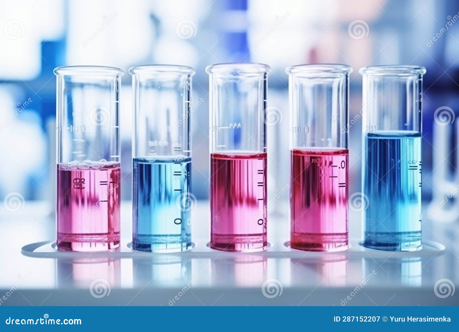 Glass Flasks for Liquid Samples of Reagents. Laboratory Equipment for ...