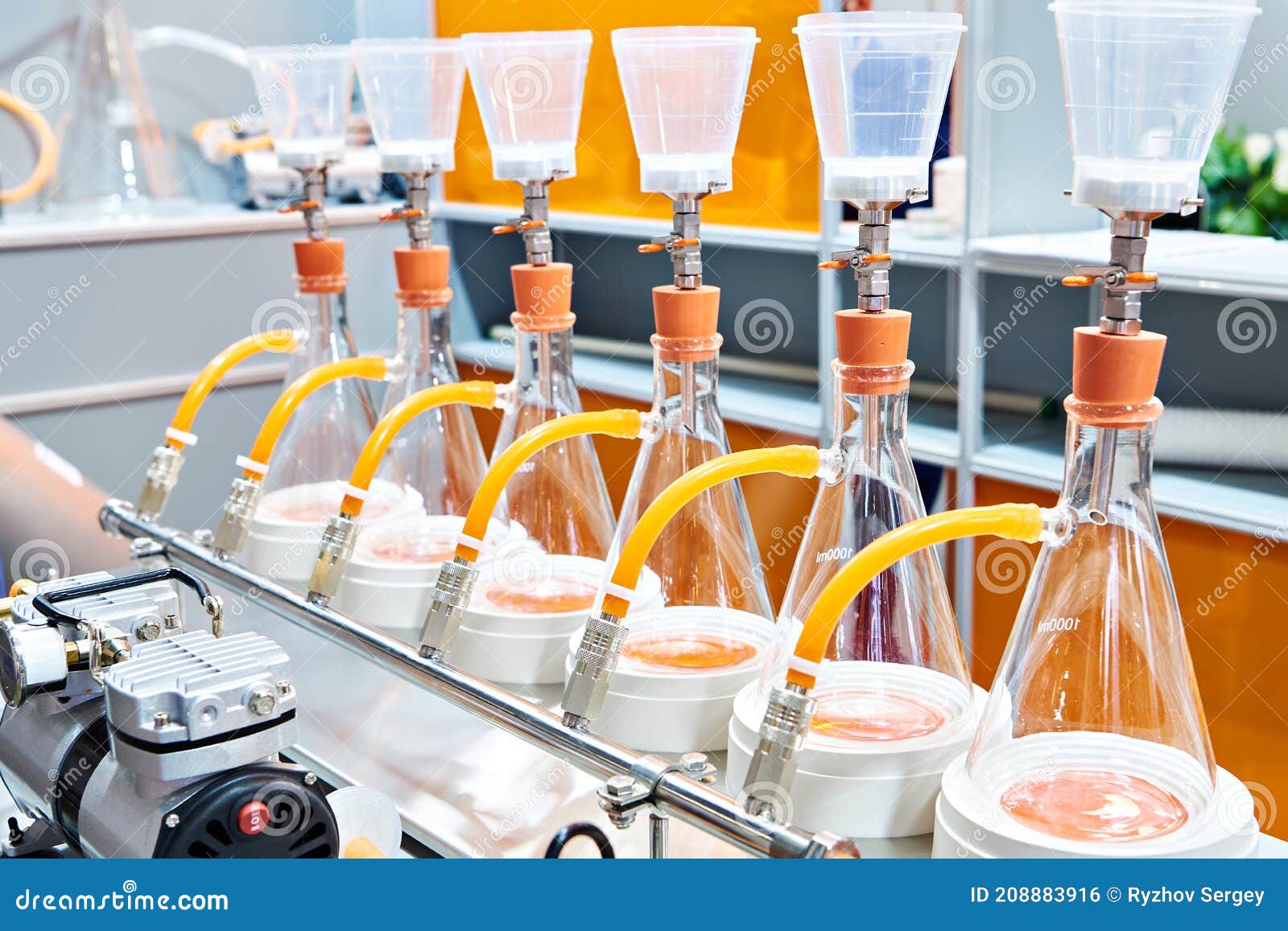 Glass Flasks of Vacuum Filtering Device Stock Photo - Image of ...