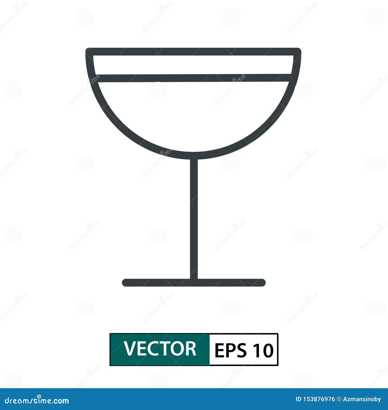 Glass Flat Icon Vector. Line Style. Isolated on White. Vector ...