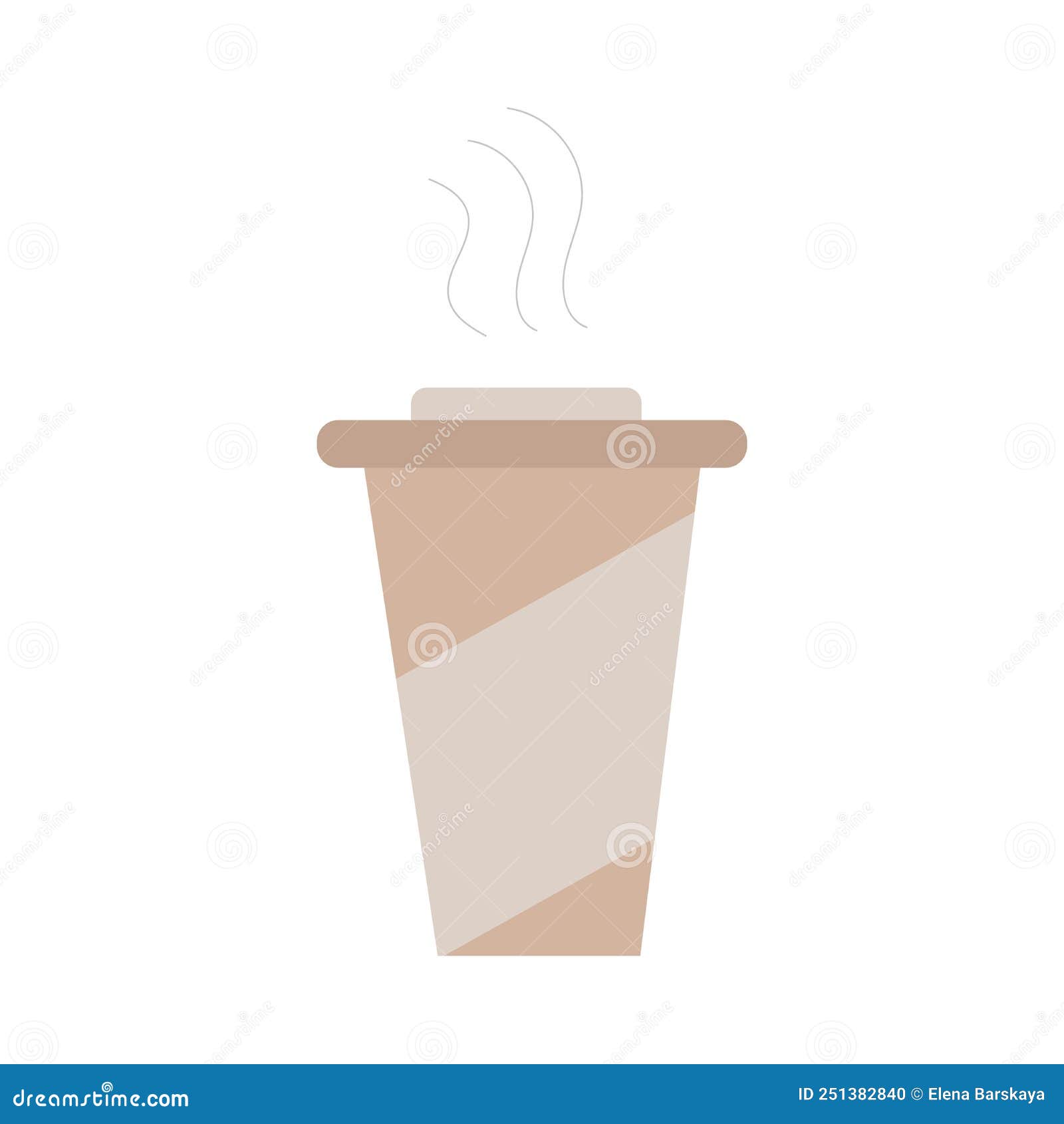 Glass of Flat-style Coffee on White Background Stock Vector ...
