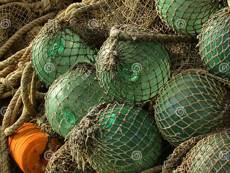 Glass Float, Old Fishing Nets Stock Photo - Image of abstract, macro ...