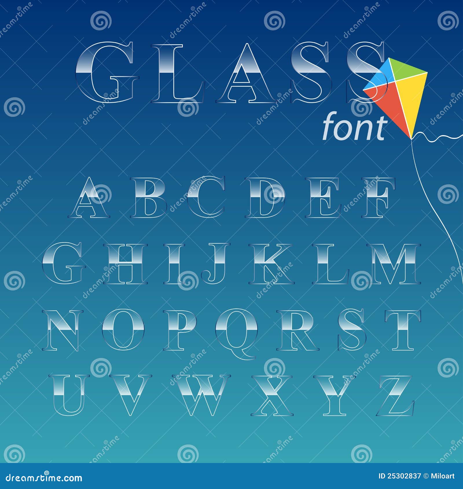Glass Font. Vector Latin Alphabet. | CartoonDealer.com #99586731