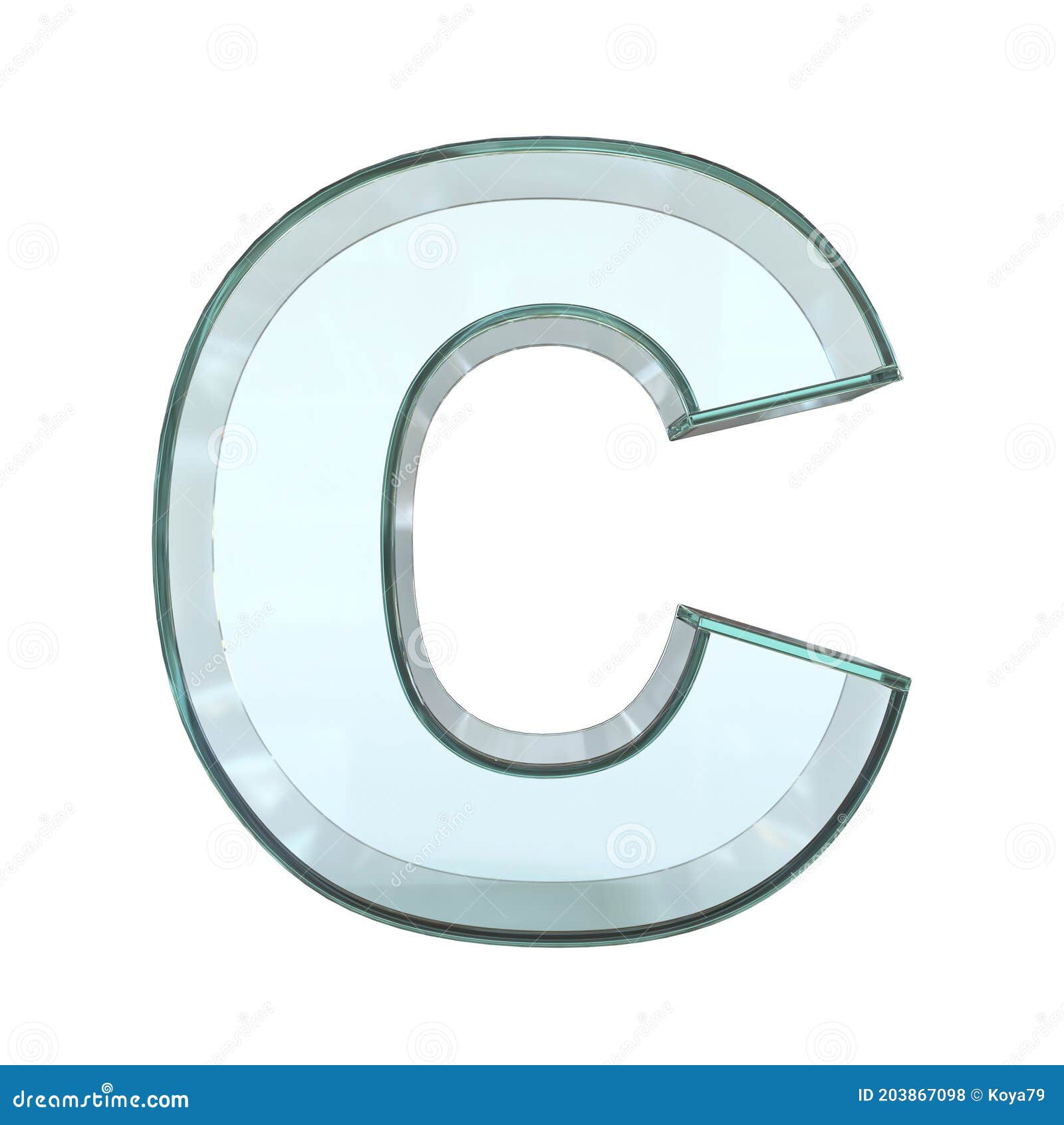 Glass Font 3d Rendering, Letter C Stock Illustration - Illustration of ...