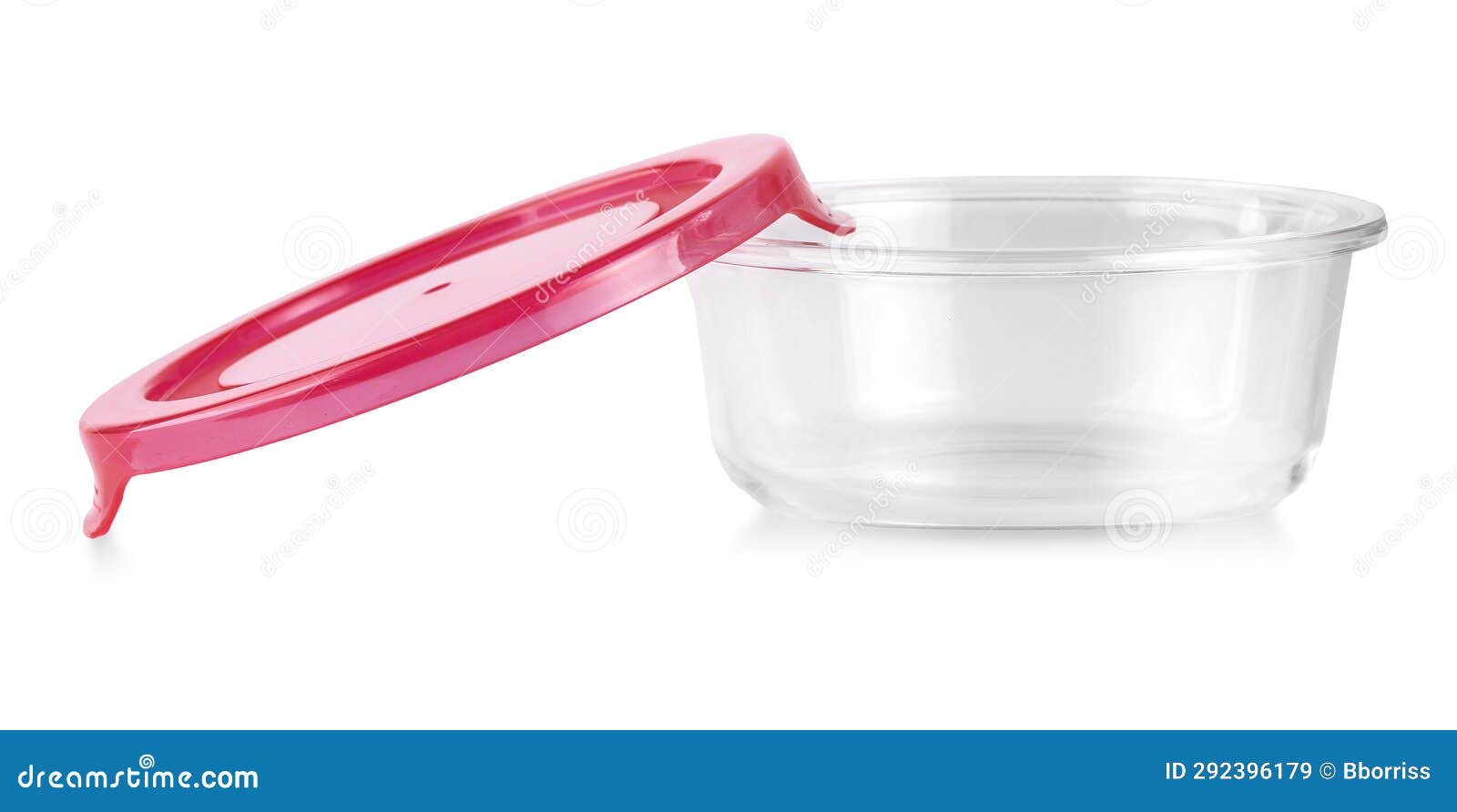 Glass Food Container with Red Plastic Lid Isolated on White Stock Image ...