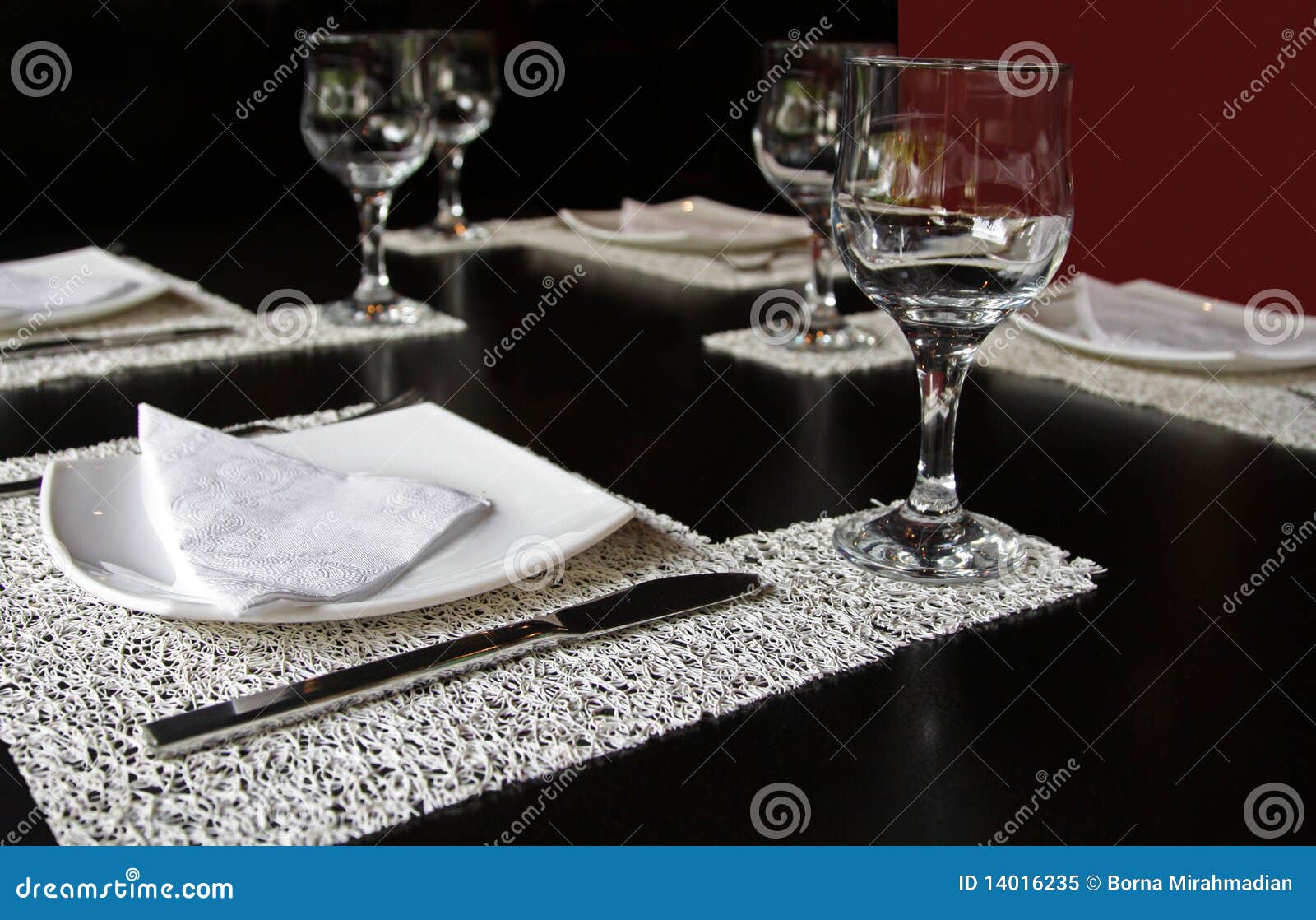 Glass, Fork and Knife on the Restaurant Table Stock Image - Image of ...