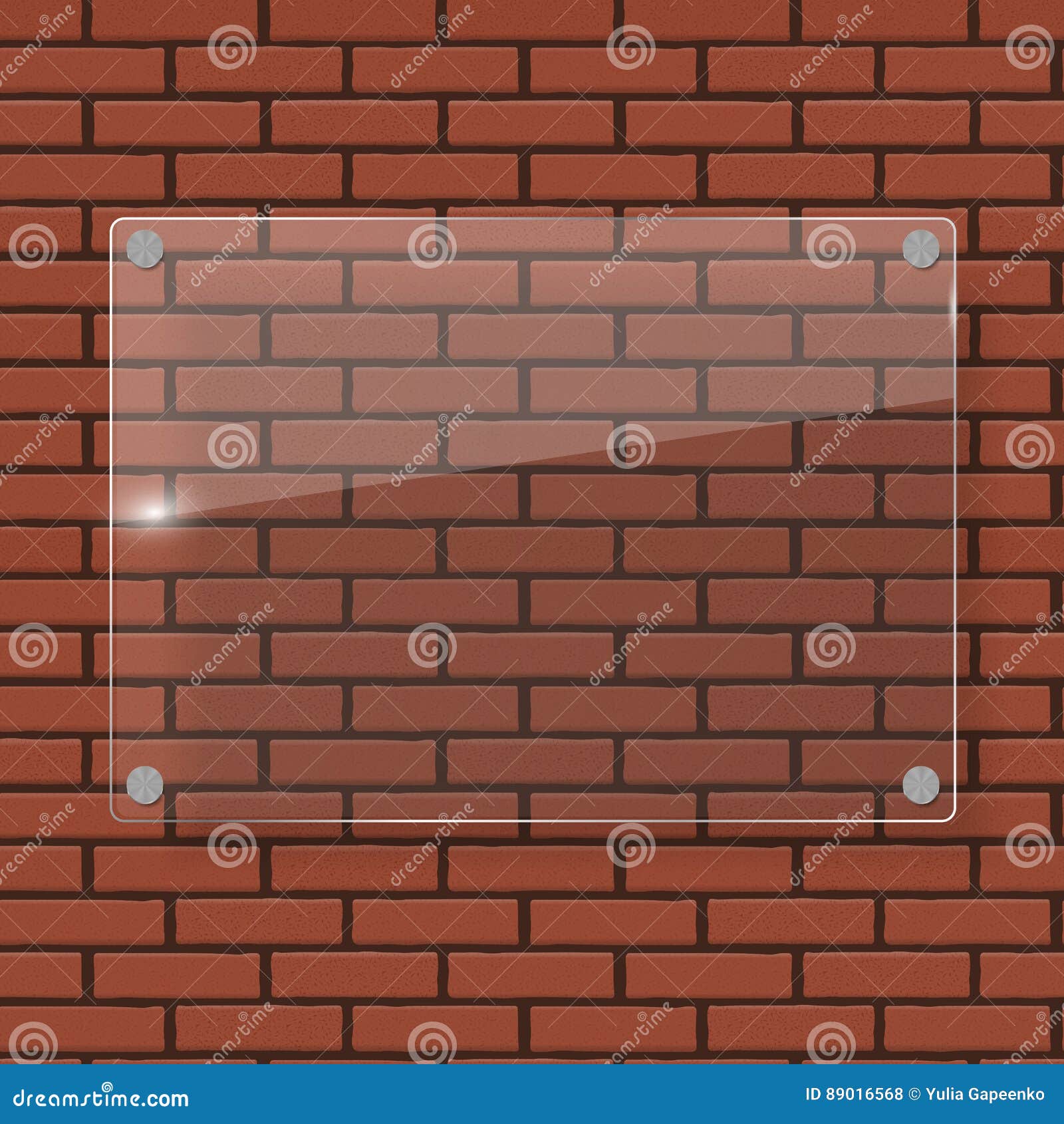 Glass Frame on Brick Wall Vector Illustration Background Stock Vector ...