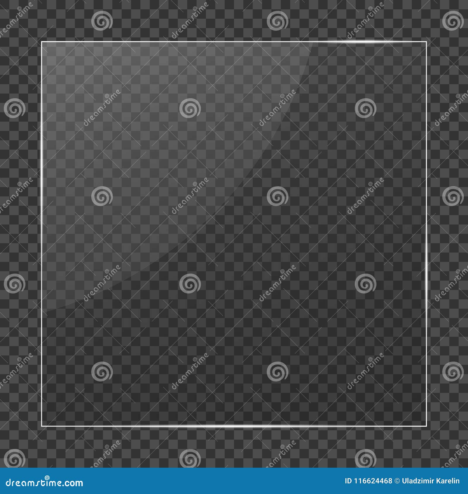 Glass Frame. Realistic Clear Glass On Transparent Background. Isolated ...