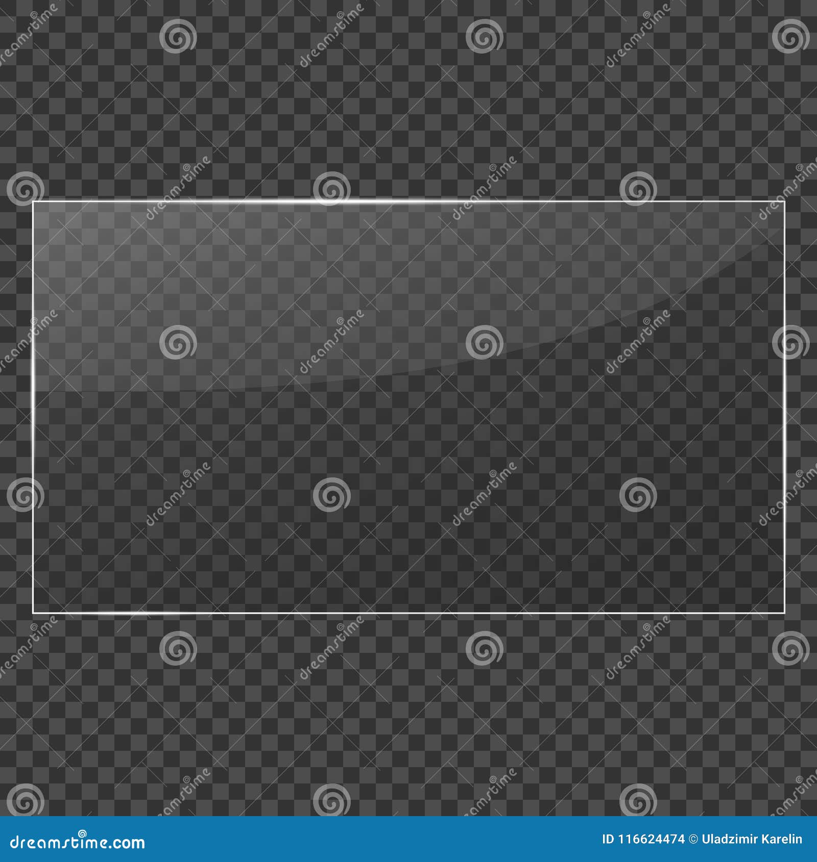 Glass Frame. Realistic Clear Glass on Transparent Background. Isolated ...