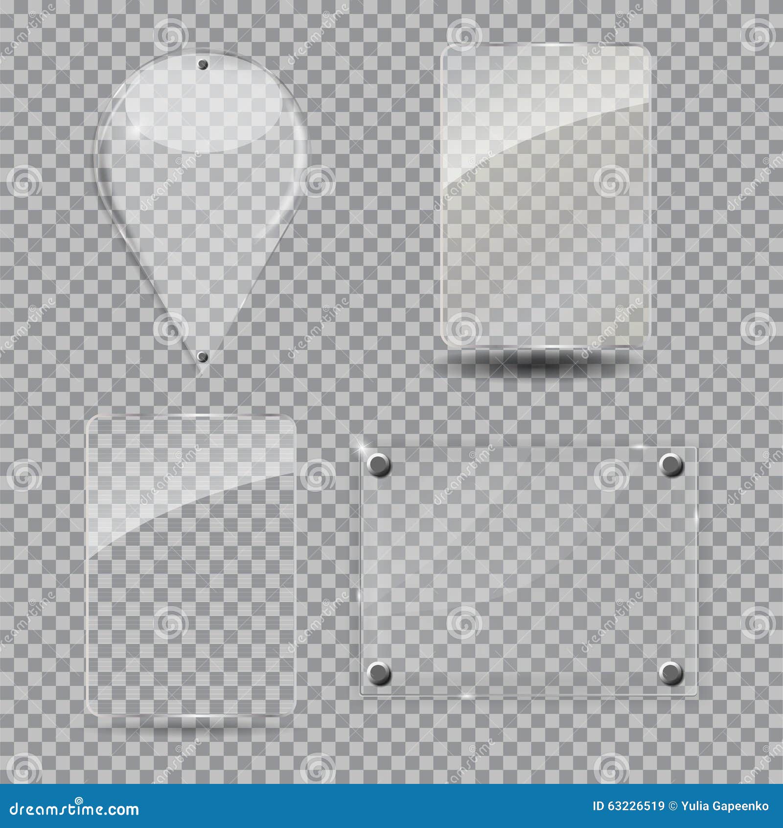 Glass Frame Set. Vector Illustration Stock Vector - Illustration of ...