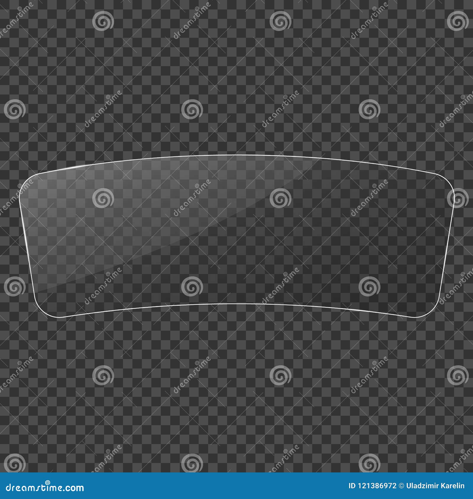 Glass Frame. Windshield. Realistic Clear Glass On Transparent ...