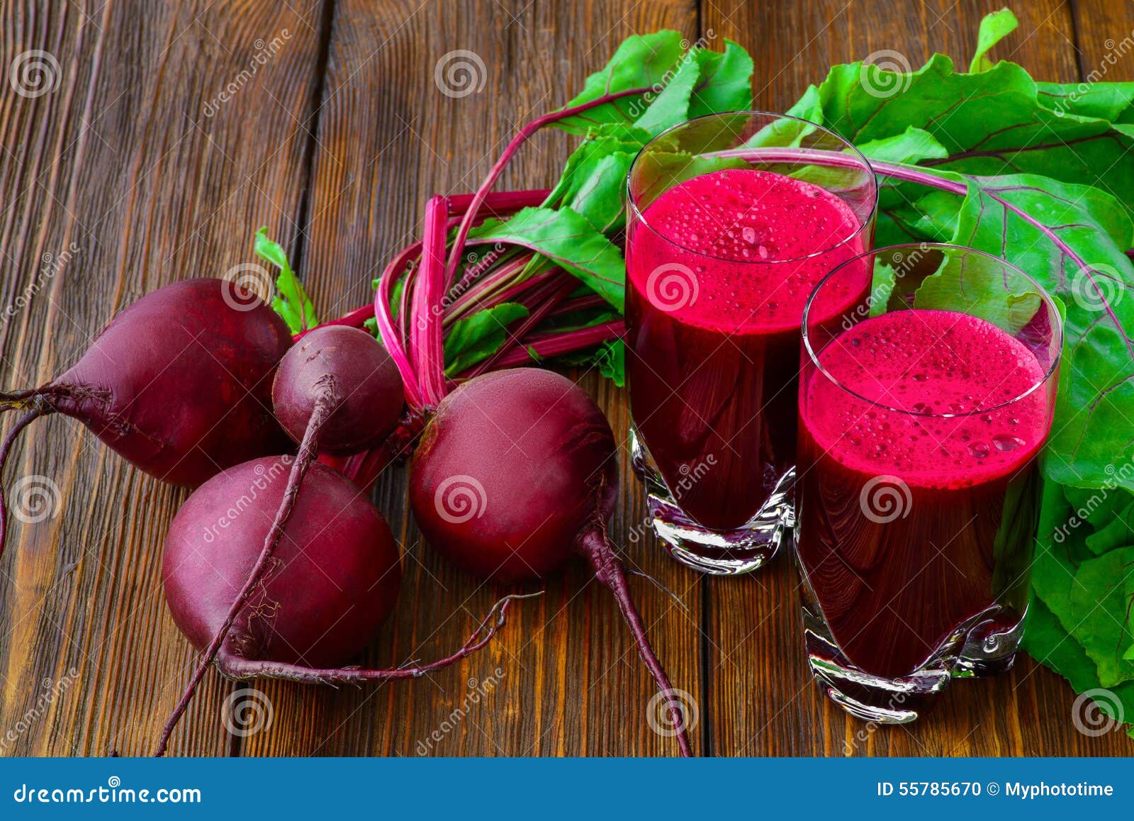 Glass of Fresh Beetroot Juice with Bets on Wooden Stock Photo - Image ...