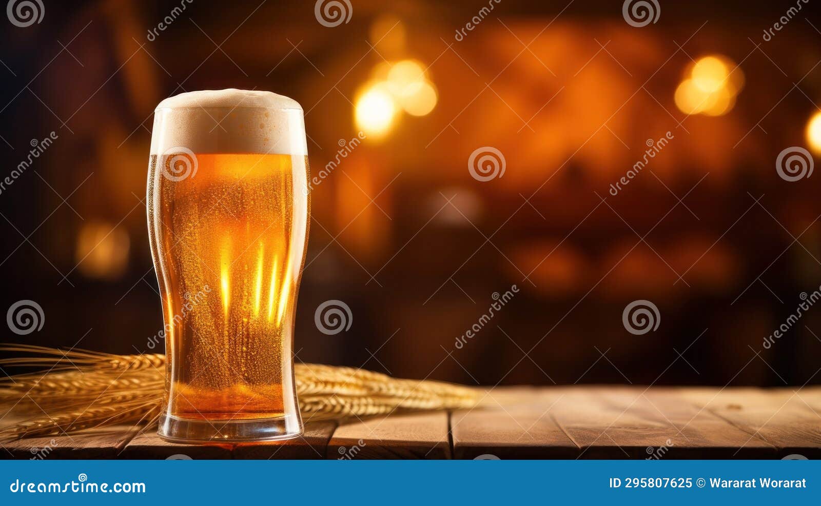 A Glass of Fresh and Cold Beer on Brewery Background Stock Illustration ...