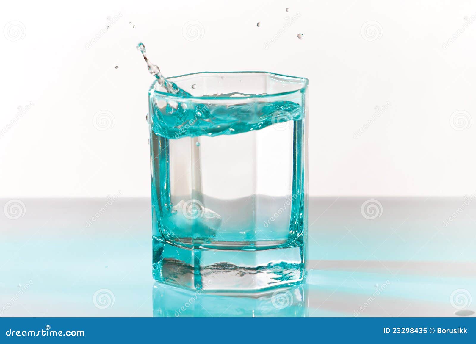 Glass of Fresh Ice Water with Splash Stock Image - Image of icecube ...