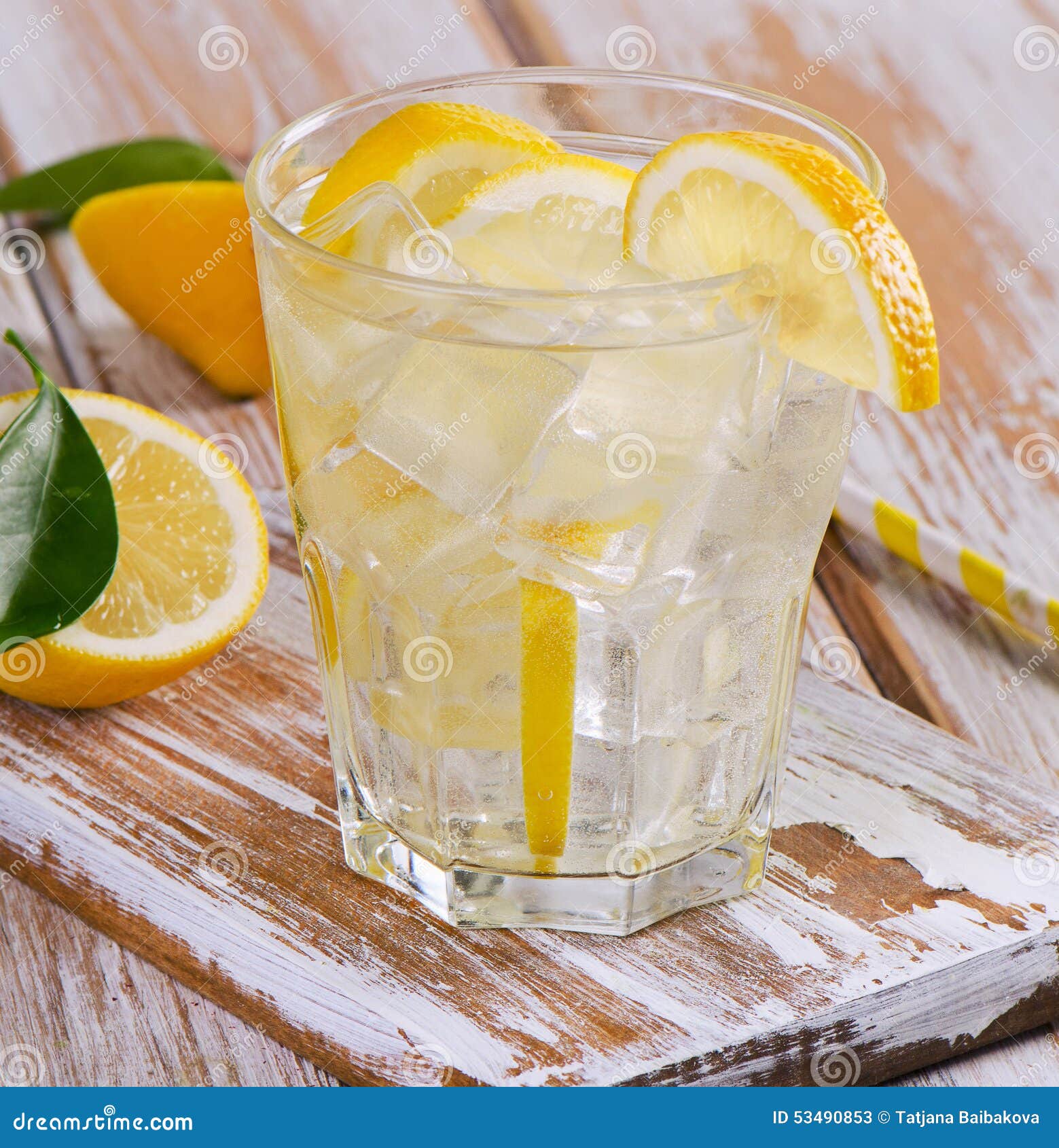 Glass of Fresh Water with a Lemon Stock Image - Image of fresh, table ...