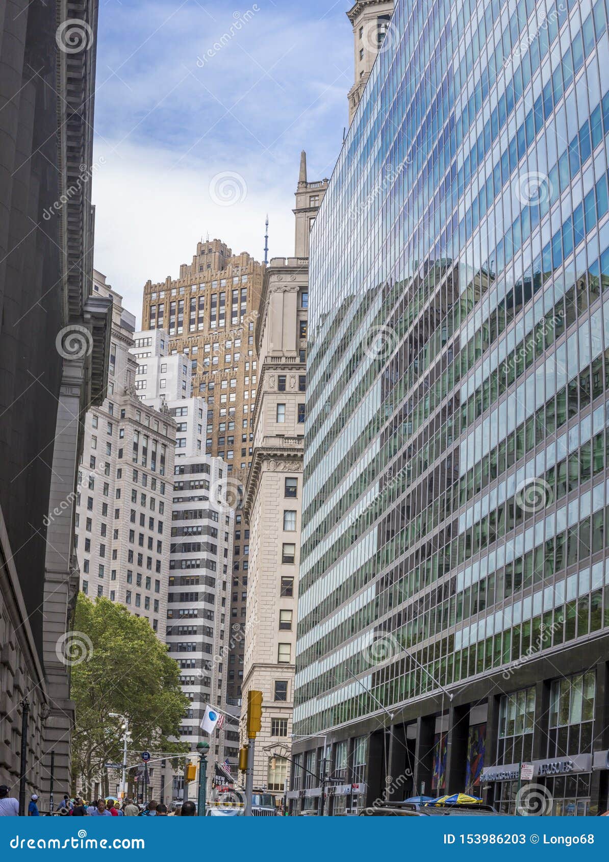 Glass Front of Modern Buildings in Manhattan Editorial Stock Photo ...