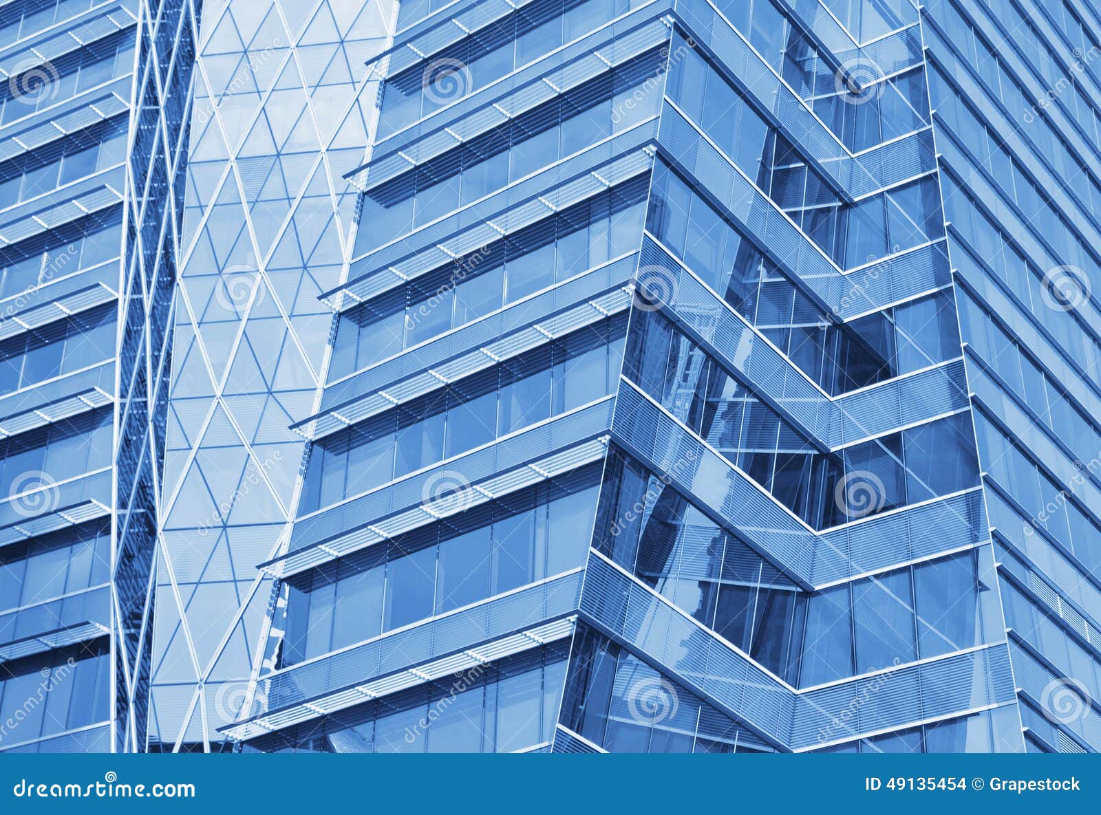 Glass Front of a Modern Office Building Stock Photo - Image of district ...