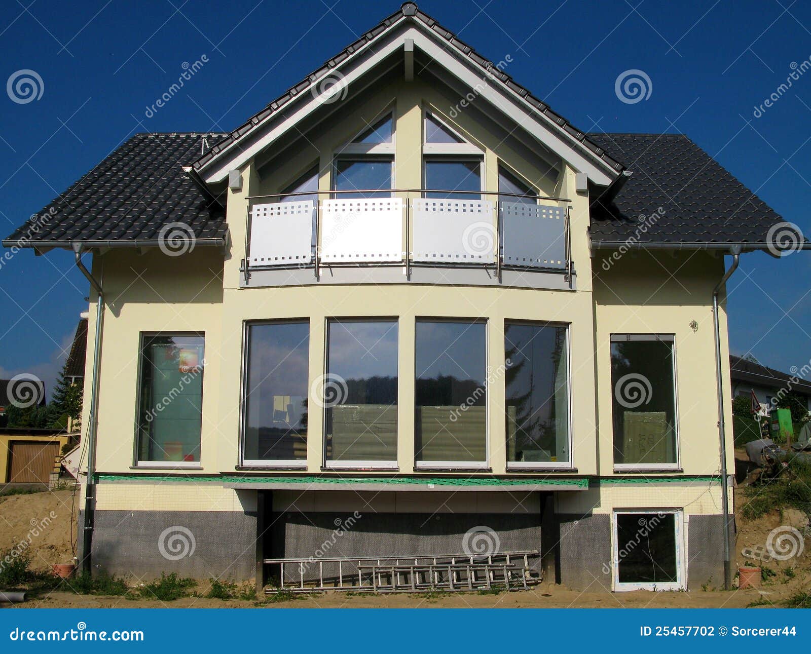 Glass Front of a Modern Single-family House Stock Photo - Image of ...