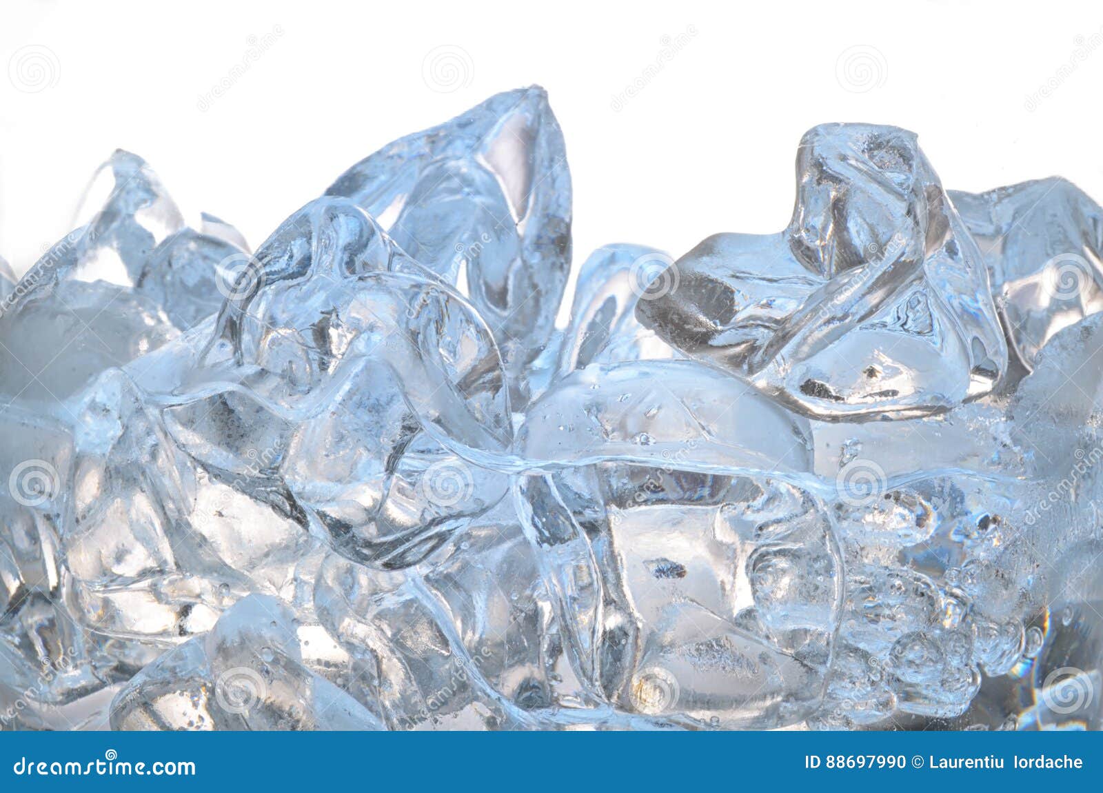 Glass with Frozen Ice Cubes Isolated Stock Photo - Image of alcohol ...
