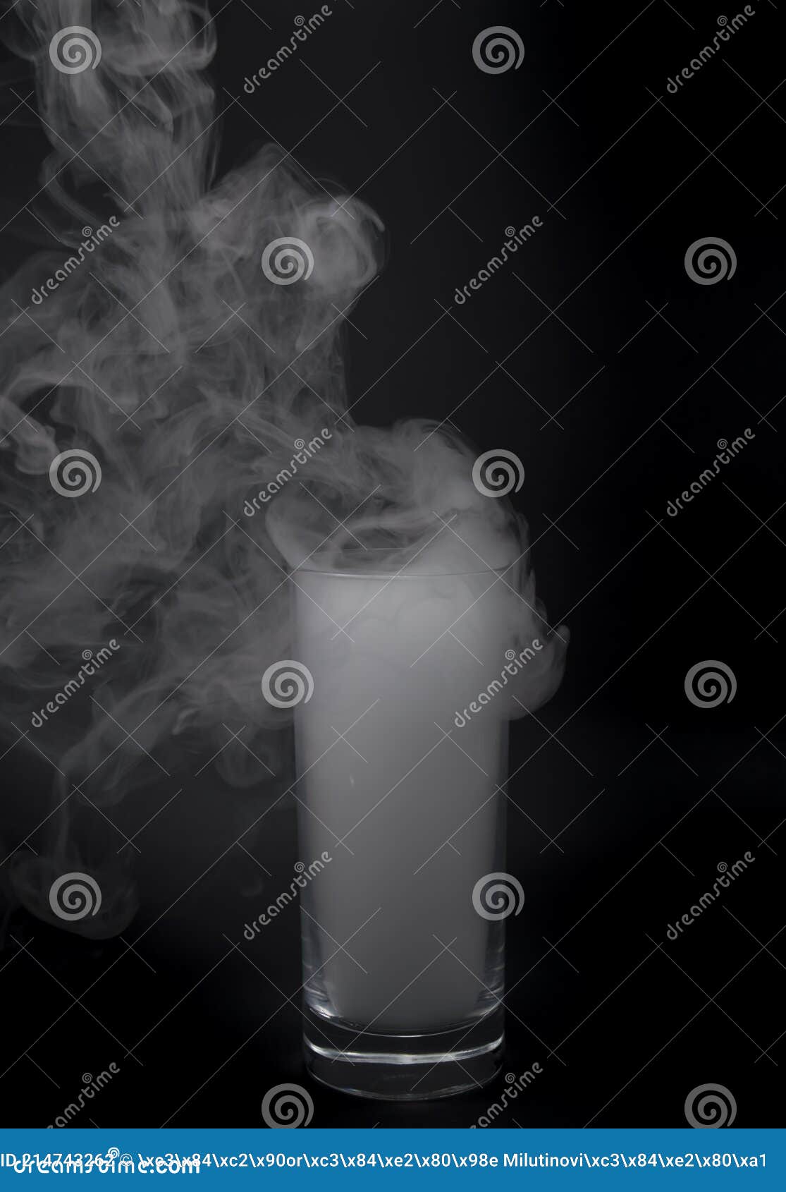 Glass Full of Smoke on a Dark Background Stock Photo - Image of ...