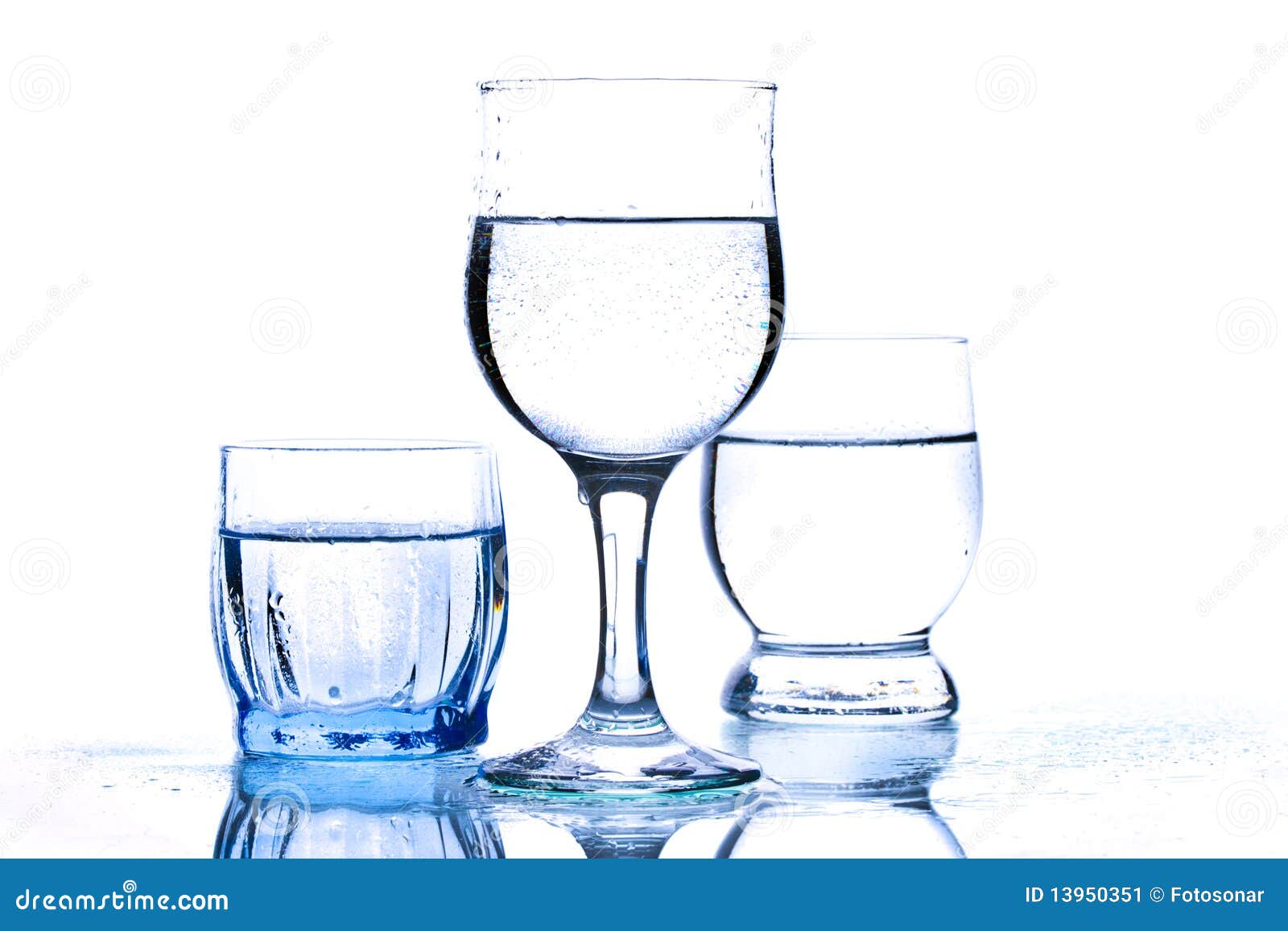 Glass full of water stock image. Image of drop, blue - 13950351