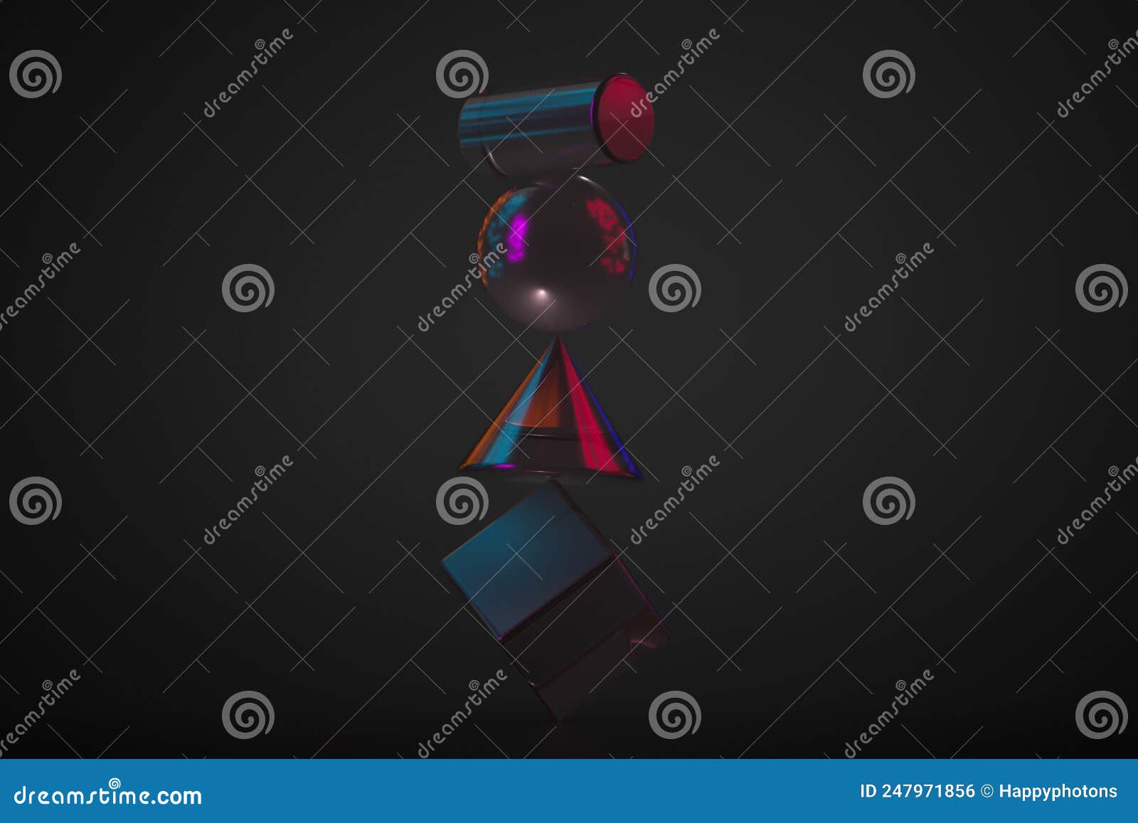 Unstable Unreliable Structure of Glass Geometric Shapes Stock ...