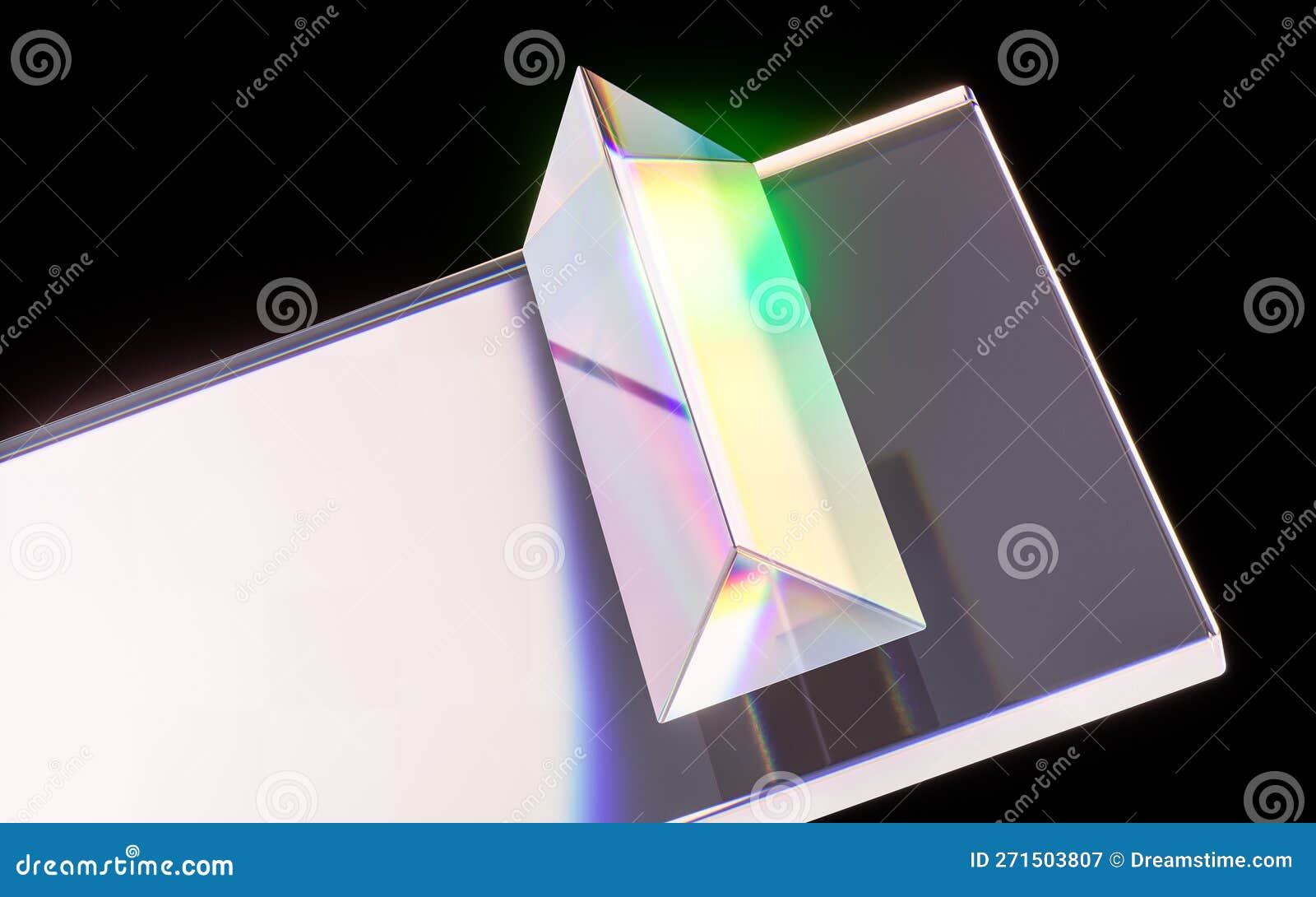 Glass Geometries with Dispersion Colors, 3d Rendering Stock ...