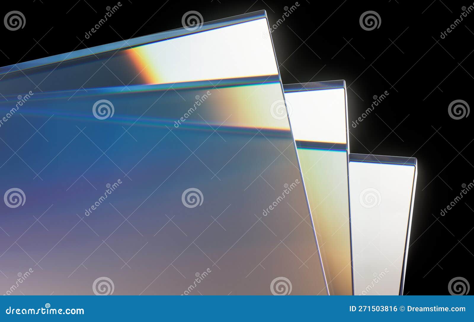 Glass Geometries with Dispersion Colors, 3d Rendering Stock ...