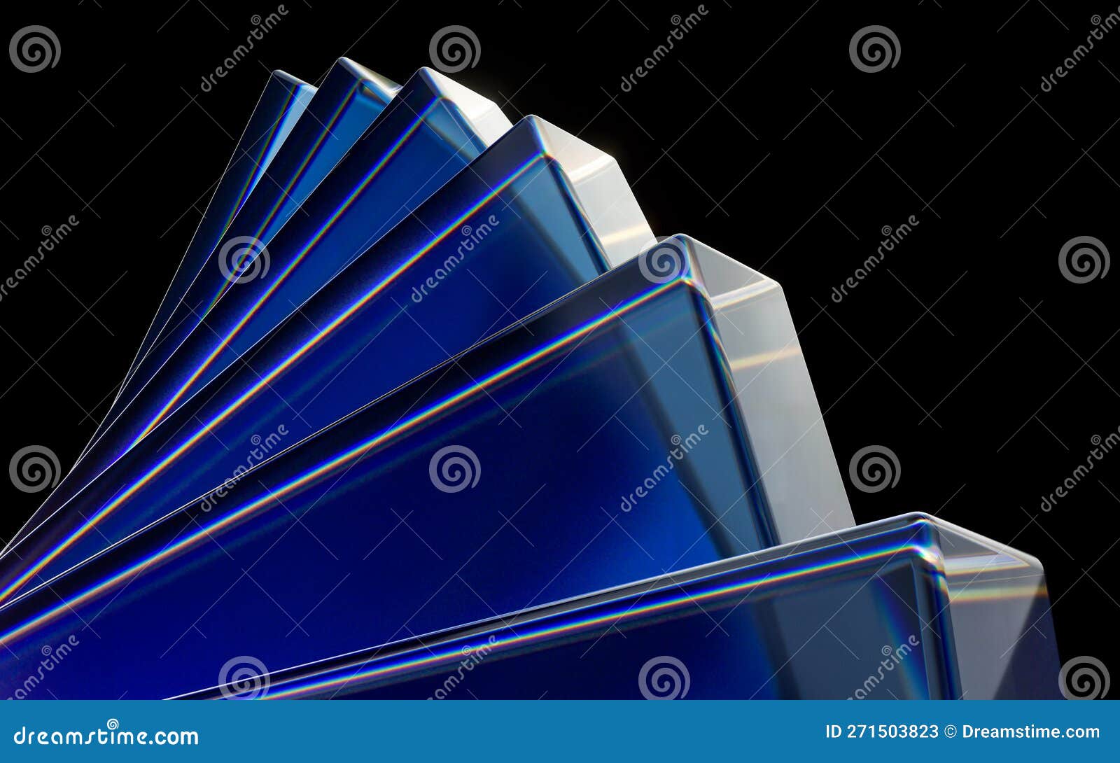 Glass Geometries with Dispersion Colors, 3d Rendering Stock ...