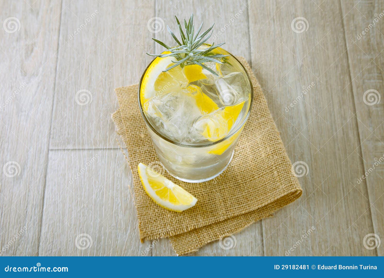 Glass of Gin and Tonic with Ice and Lemon Stock Image - Image of summer ...