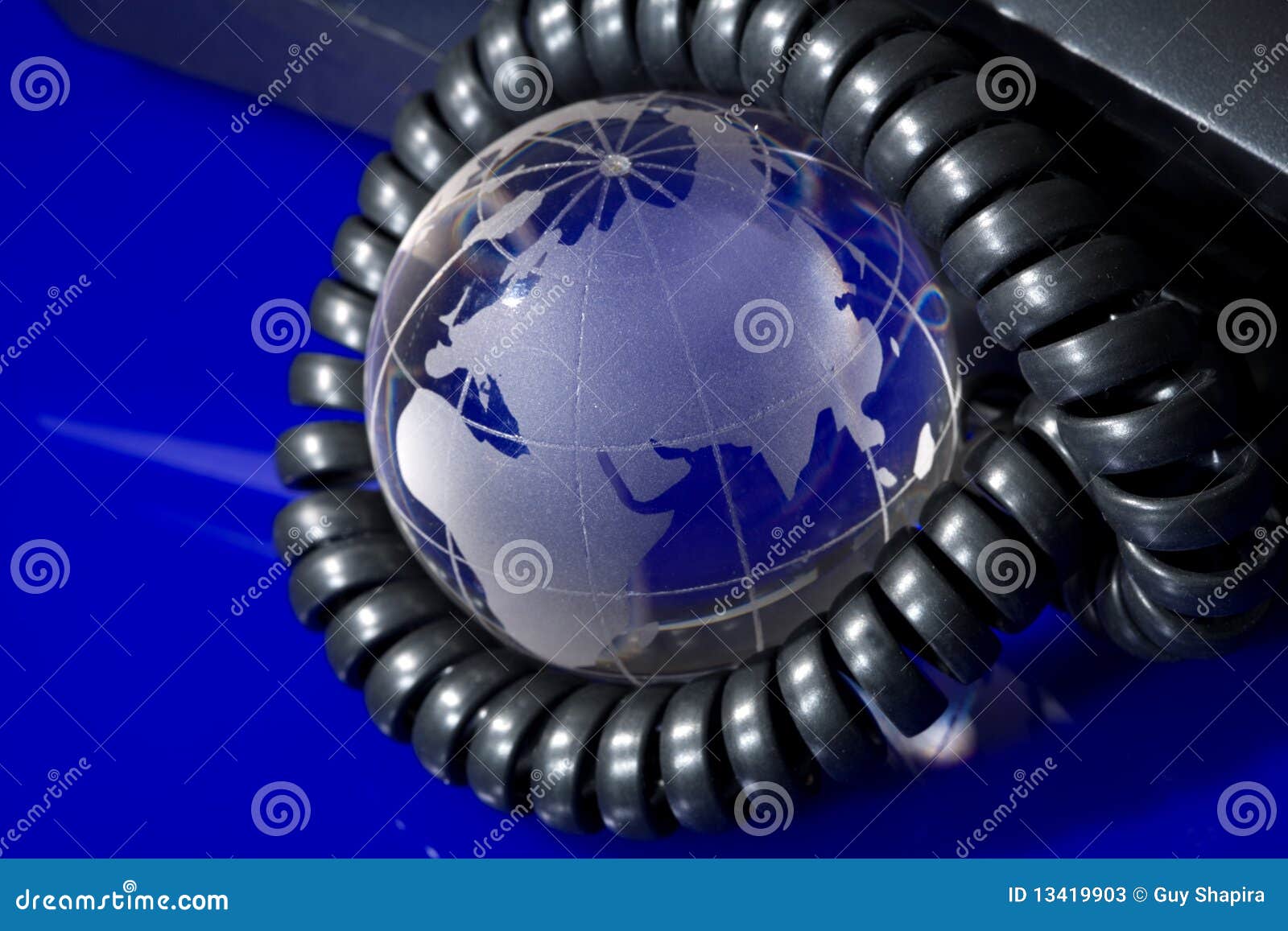 Glass globe with phone stock image. Image of path, internet - 13419903