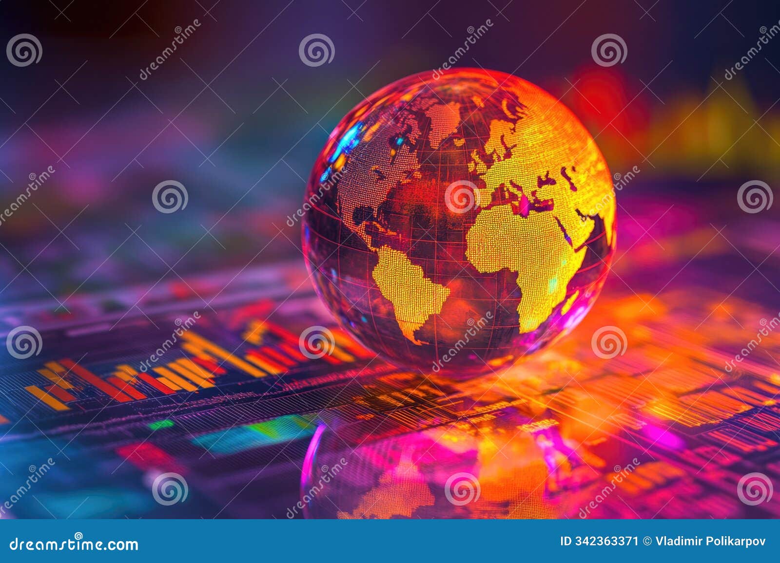 A Glass Globe Sits on Top of a Computer Motherboard Stock Image - Image ...